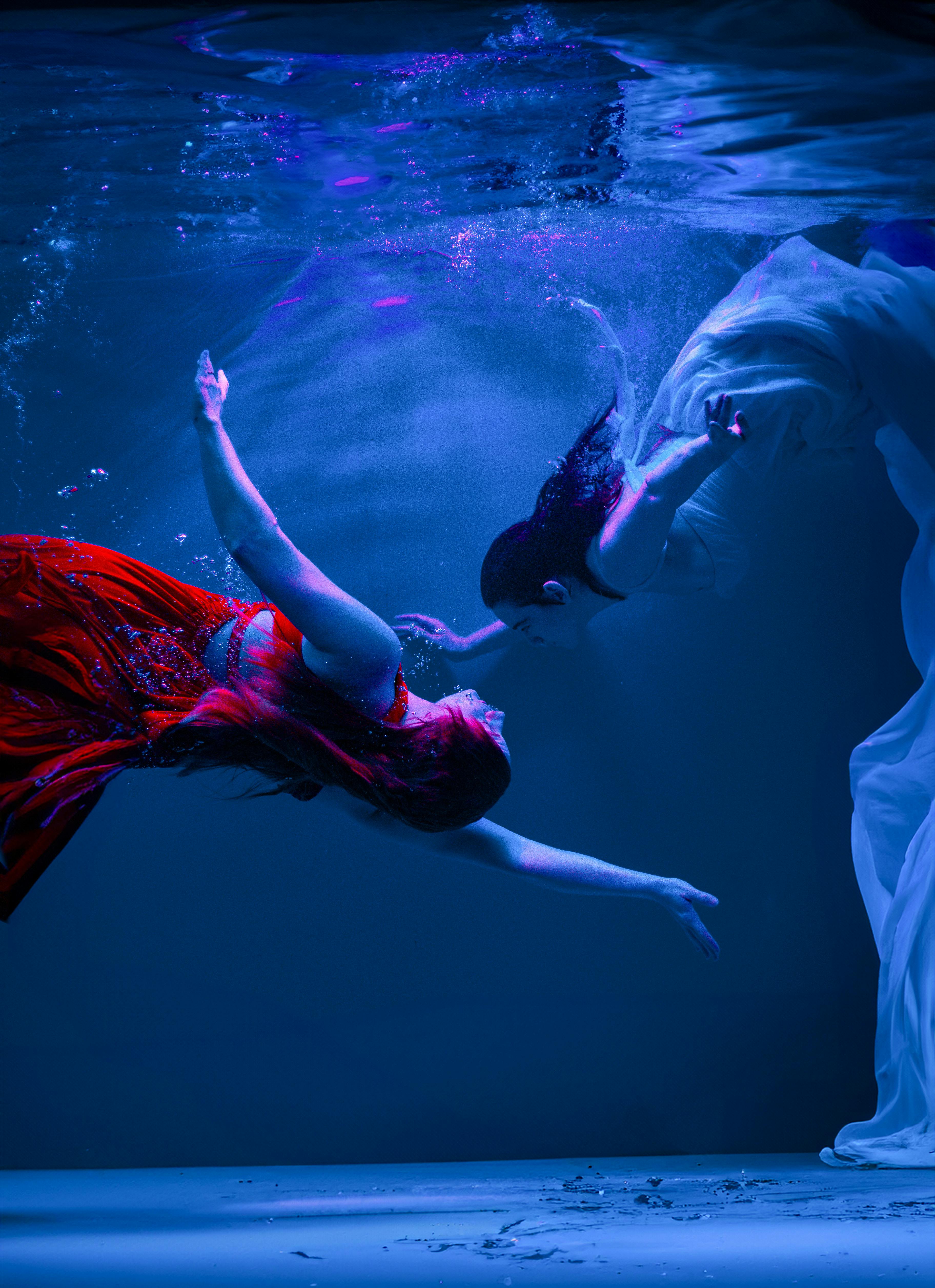 Models in Dresses Diving · Free Stock Photo