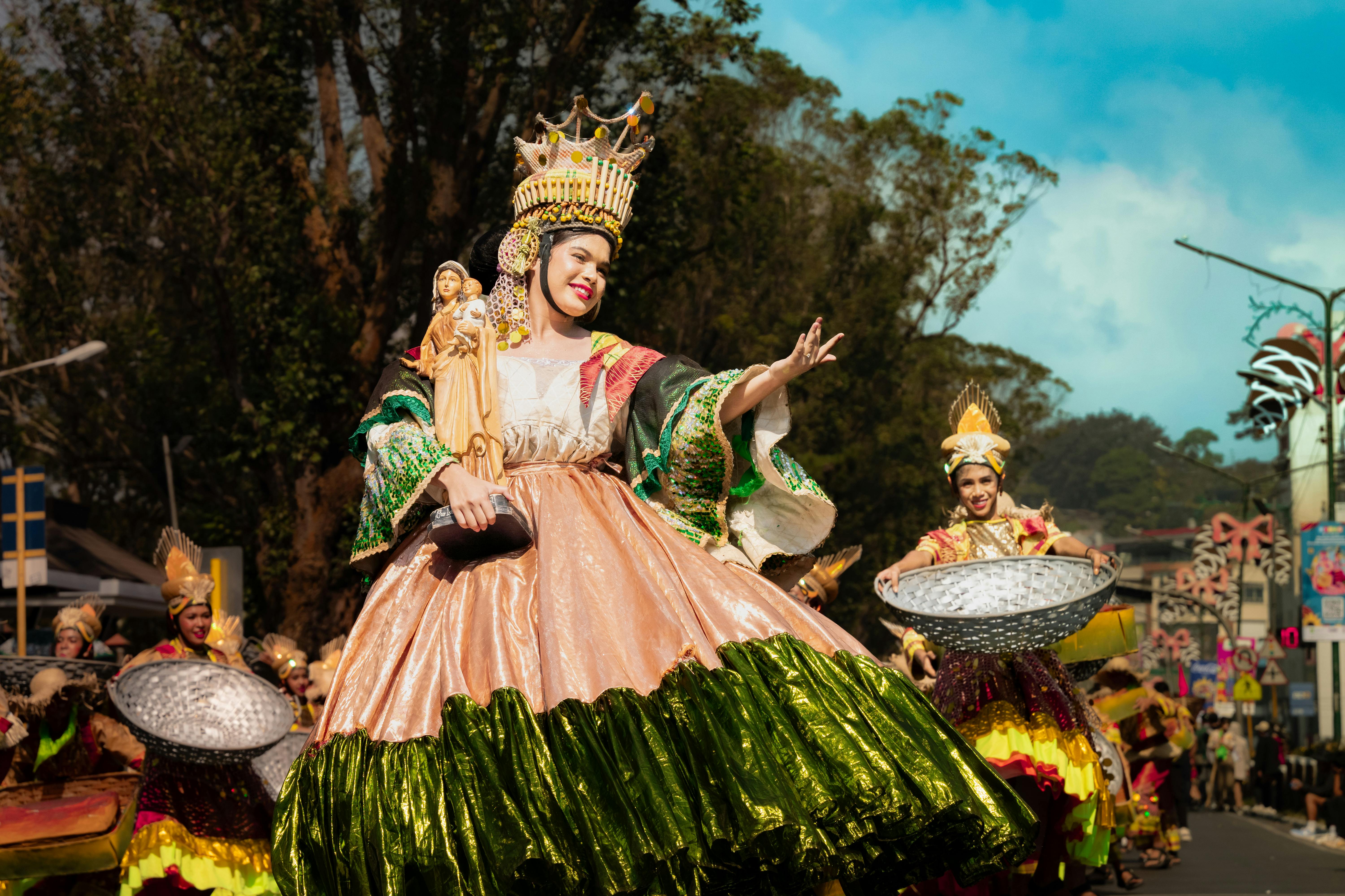 Woman Dancing in Traditional Costume on Parade · Free Stock Photo