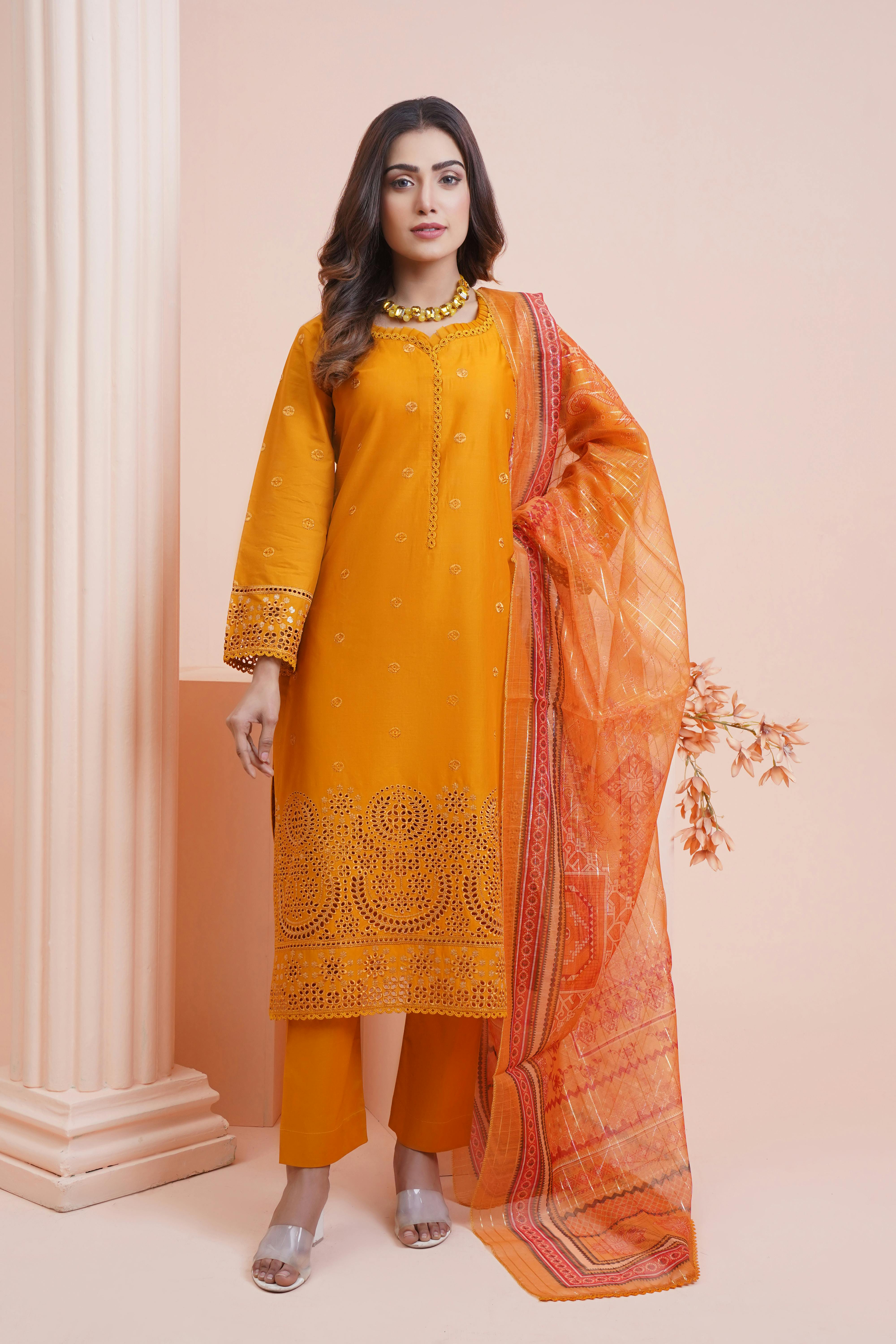 Woman in Orange, Traditional Clothing · Free Stock Photo