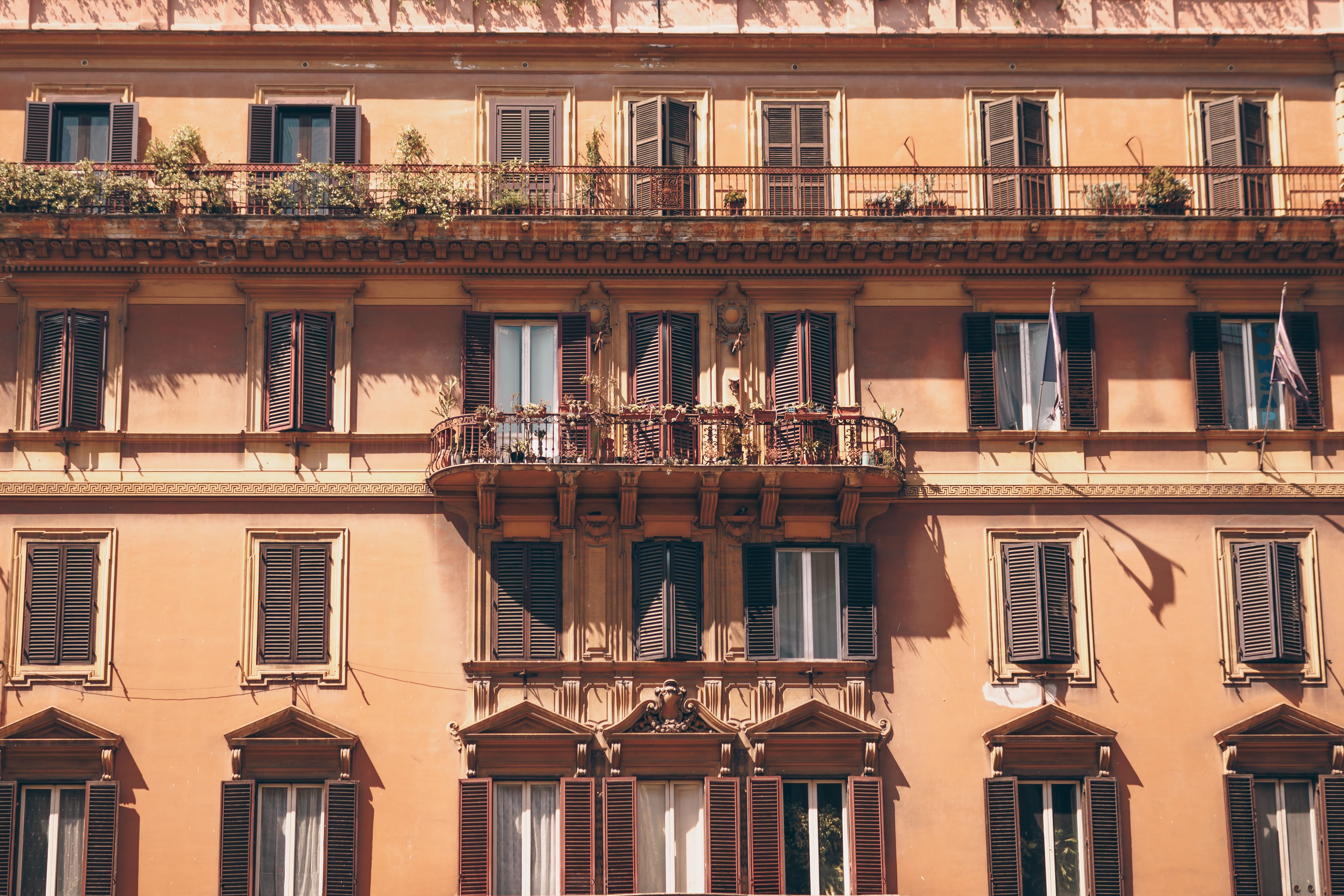 Facade of Residential Building in Rome · Free Stock Photo