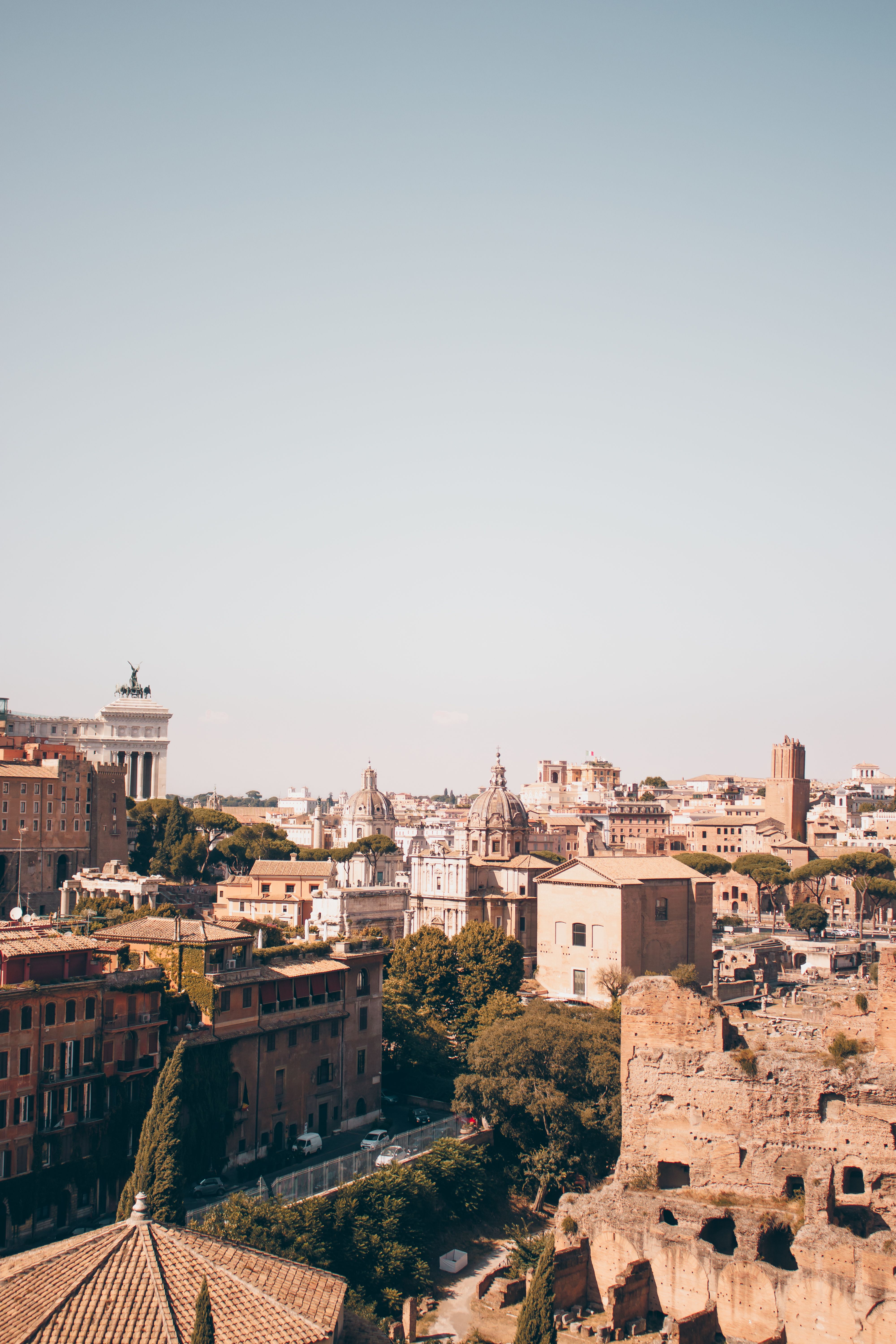 The view of the roman city of rome from a rooftop · Free Stock Photo