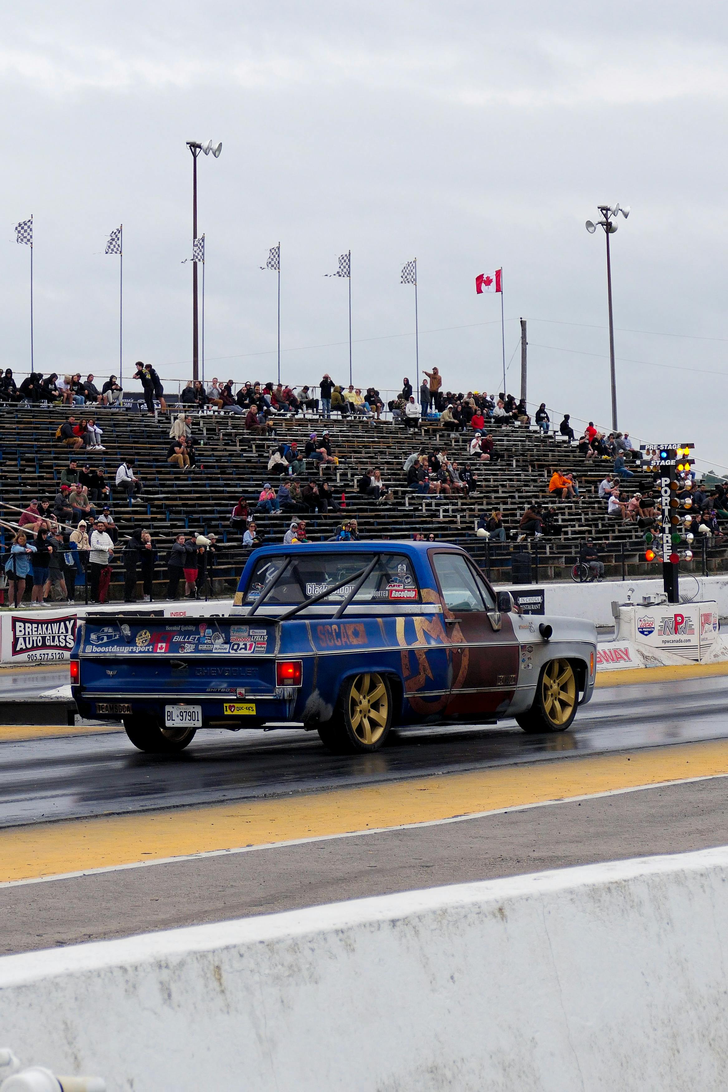 boosted Chevy C10 at the drag strip · Free Stock Photo