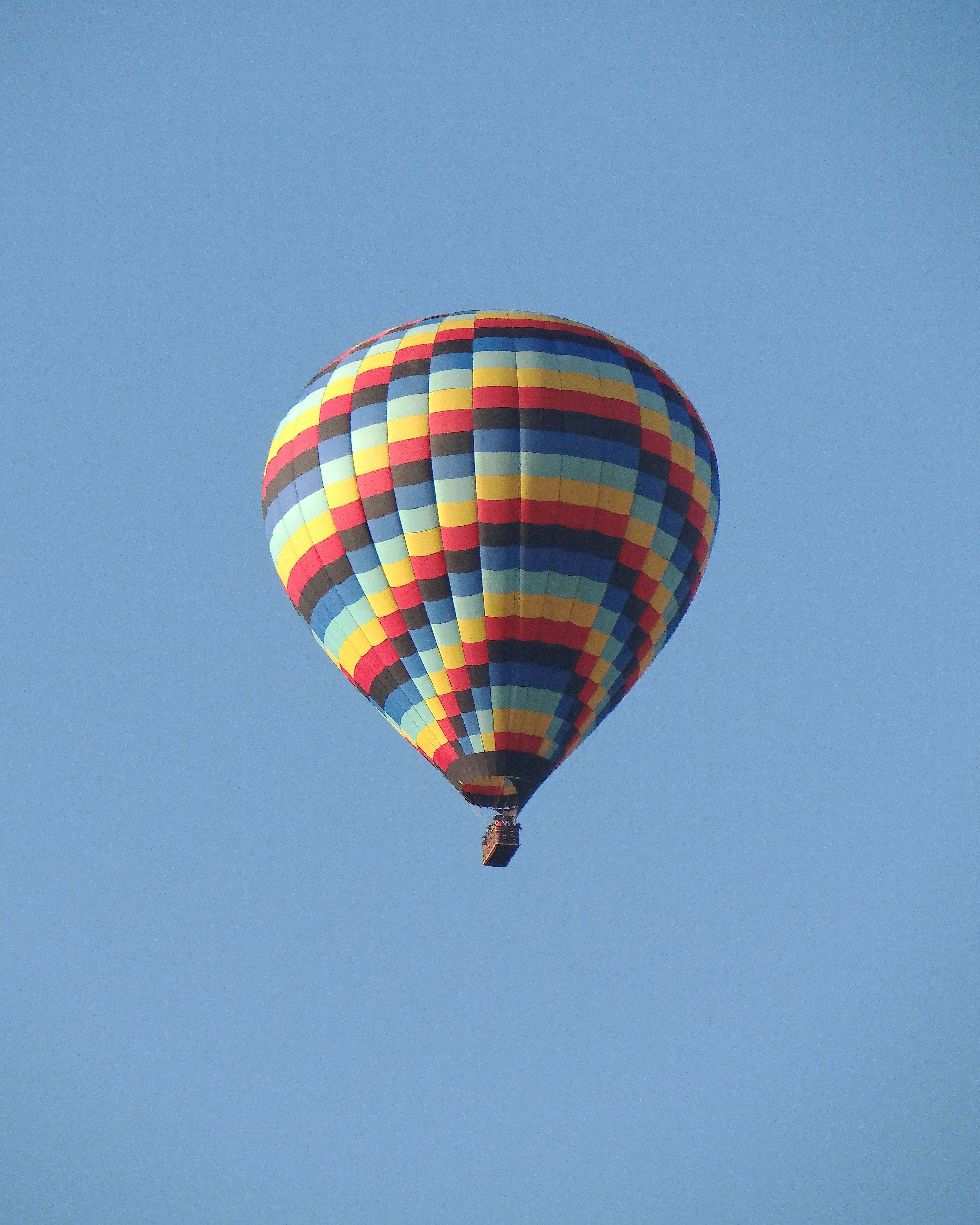 Colorful Balloon Flying through Cloudless Sky · Free Stock Photo