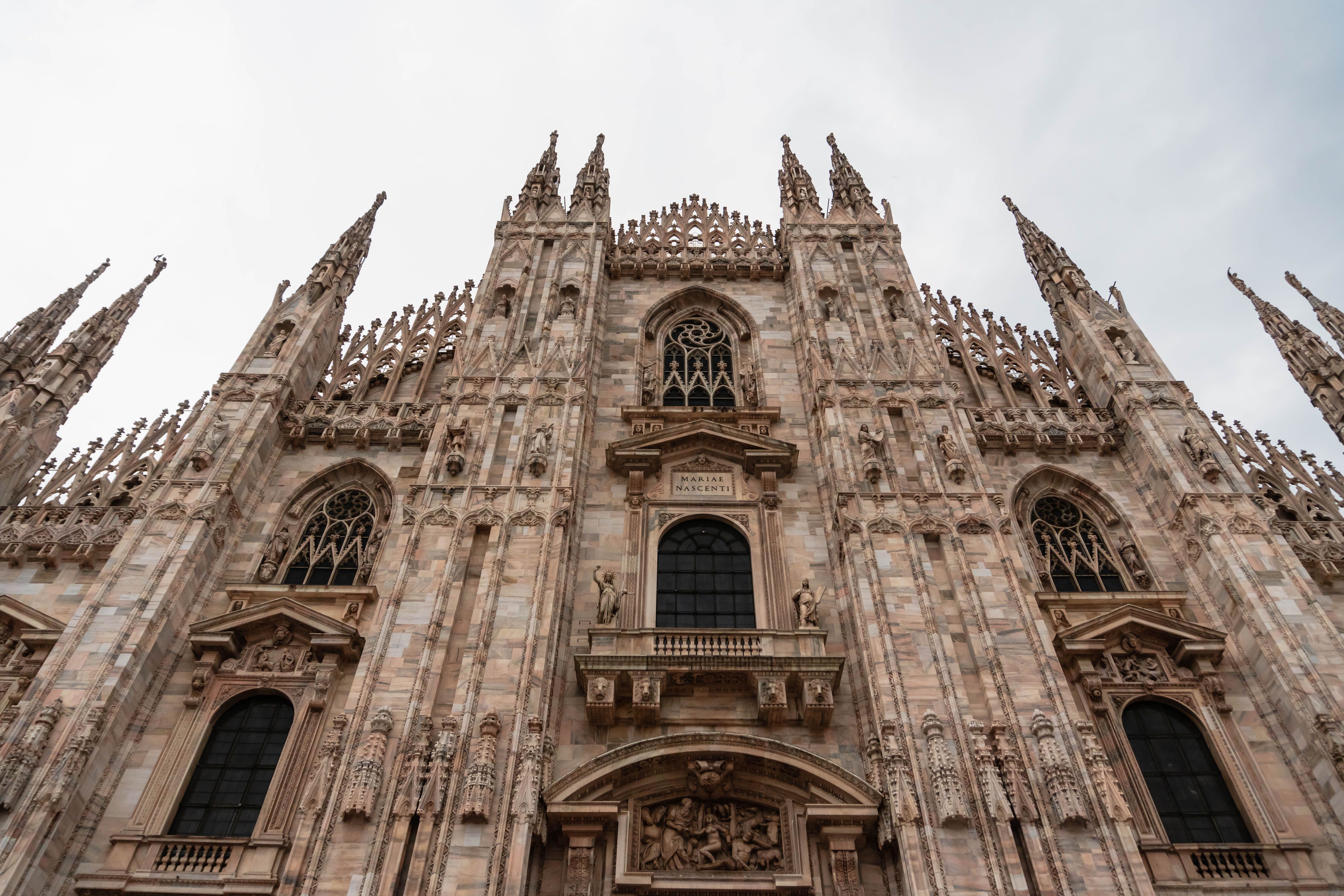 Famous Gothic Facade of Cathedral in Milan · Free Stock Photo