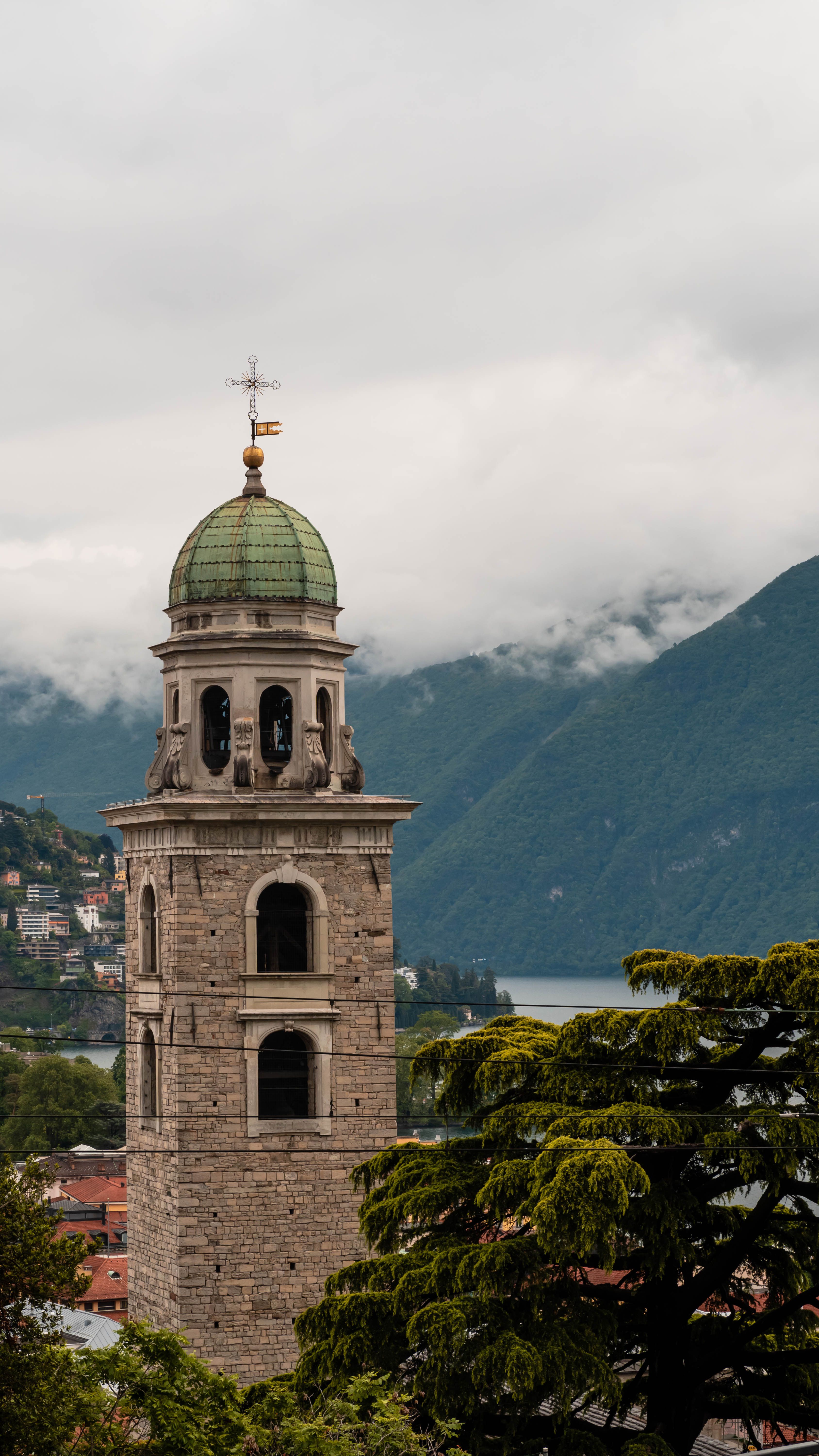 Tower of Cathedral of Saint Lawrence in Lugano in Switzerland · Free ...