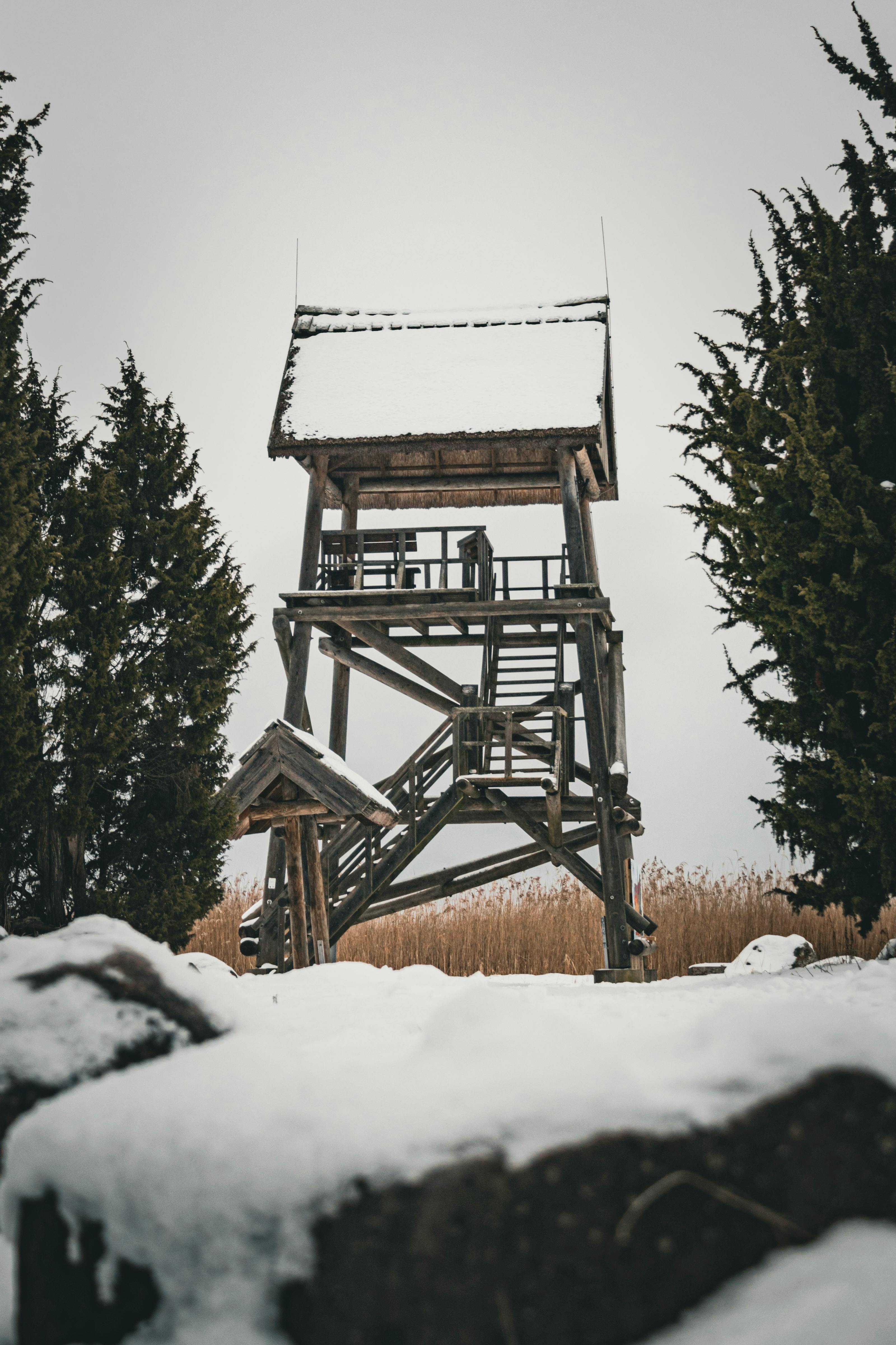 View of a Watchtower in Winter · Free Stock Photo