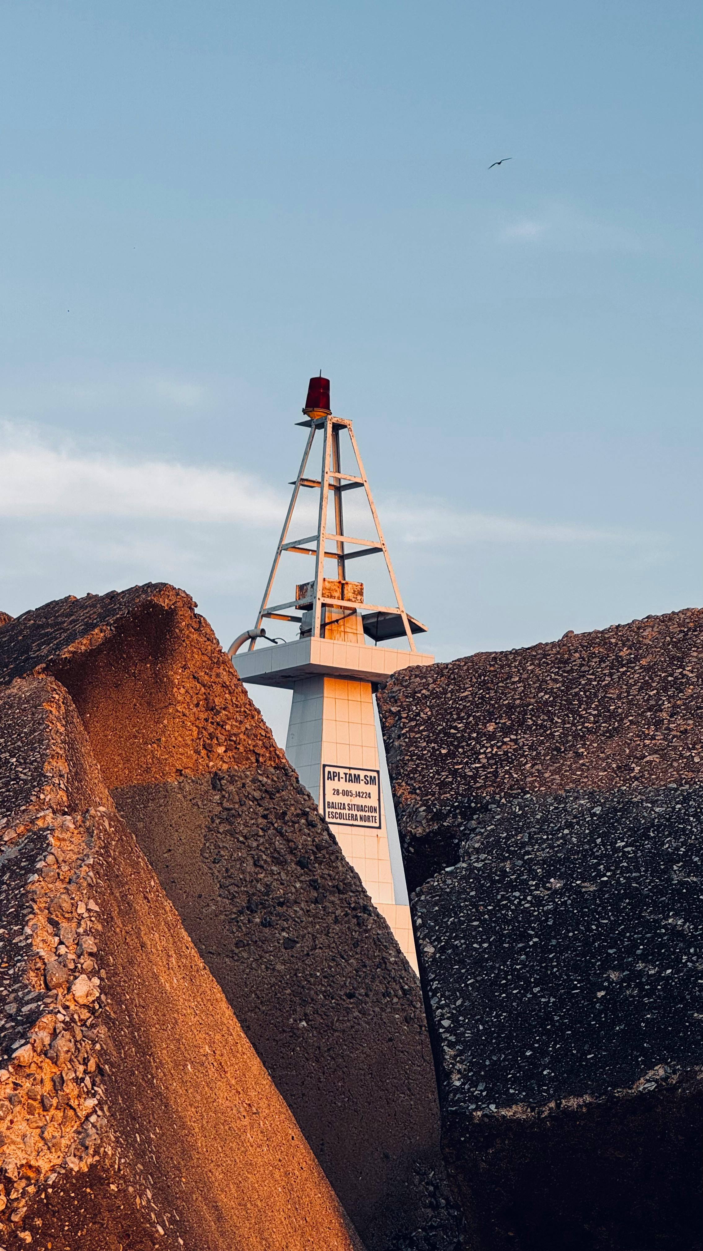 Navigation Beacon Between Concrete Blocks of the Breakwater · Free ...