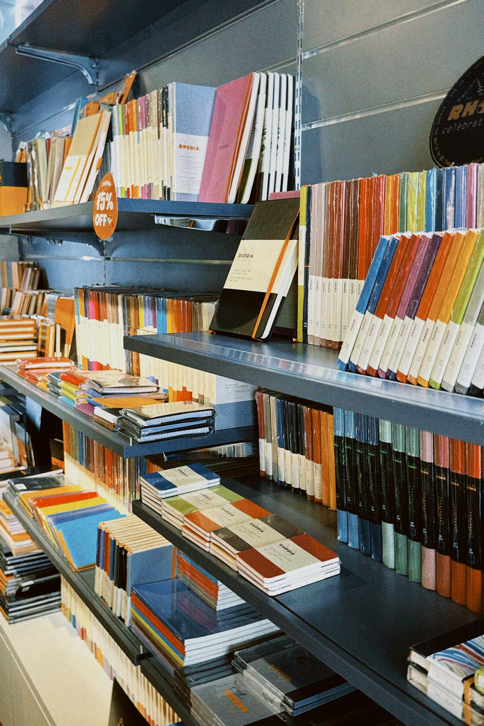 Books Displayed on Shelves in a Bookstore · Free Stock Photo