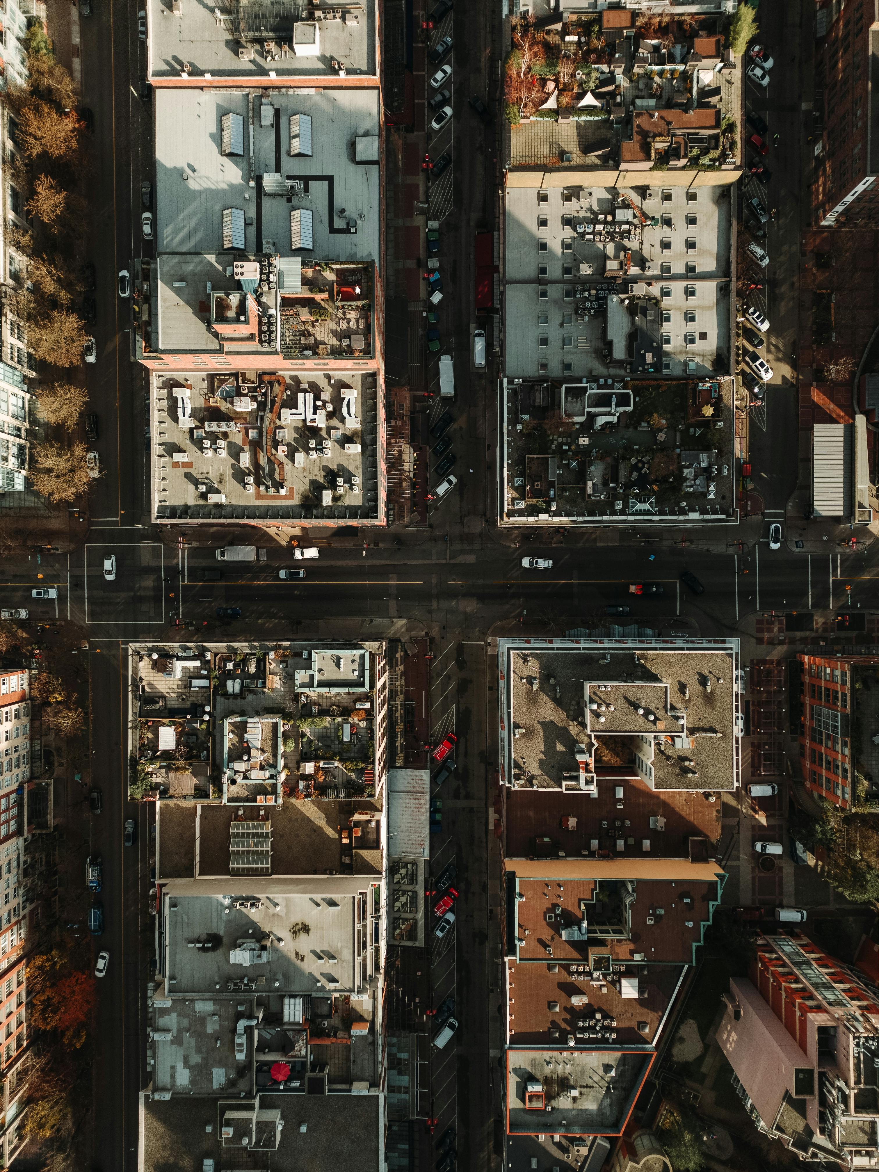 Top View of Buildings and Street · Free Stock Photo
