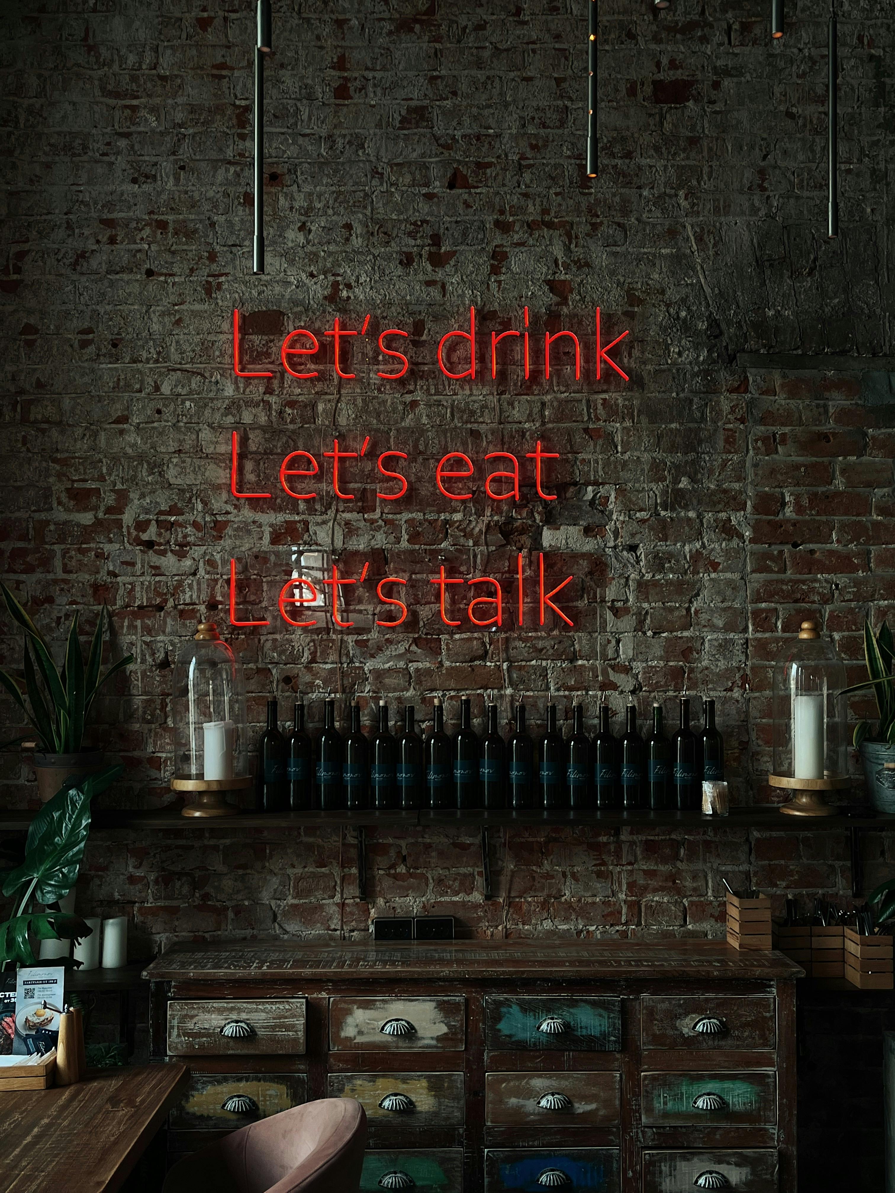 Neon Red Light in Cafe · Free Stock Photo