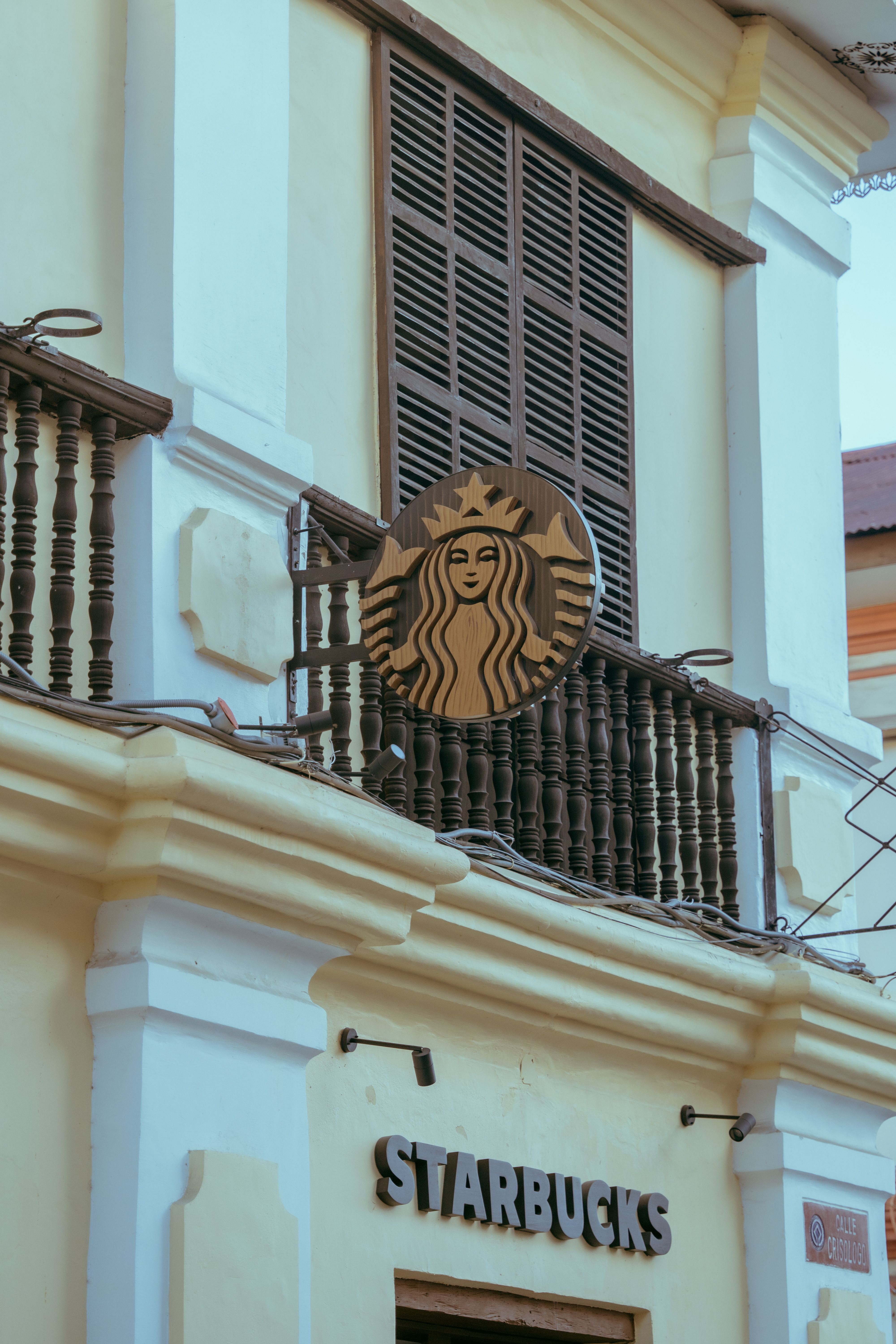 Close-up of the Starbucks Cafe Building in Vigan City, Philippines ...