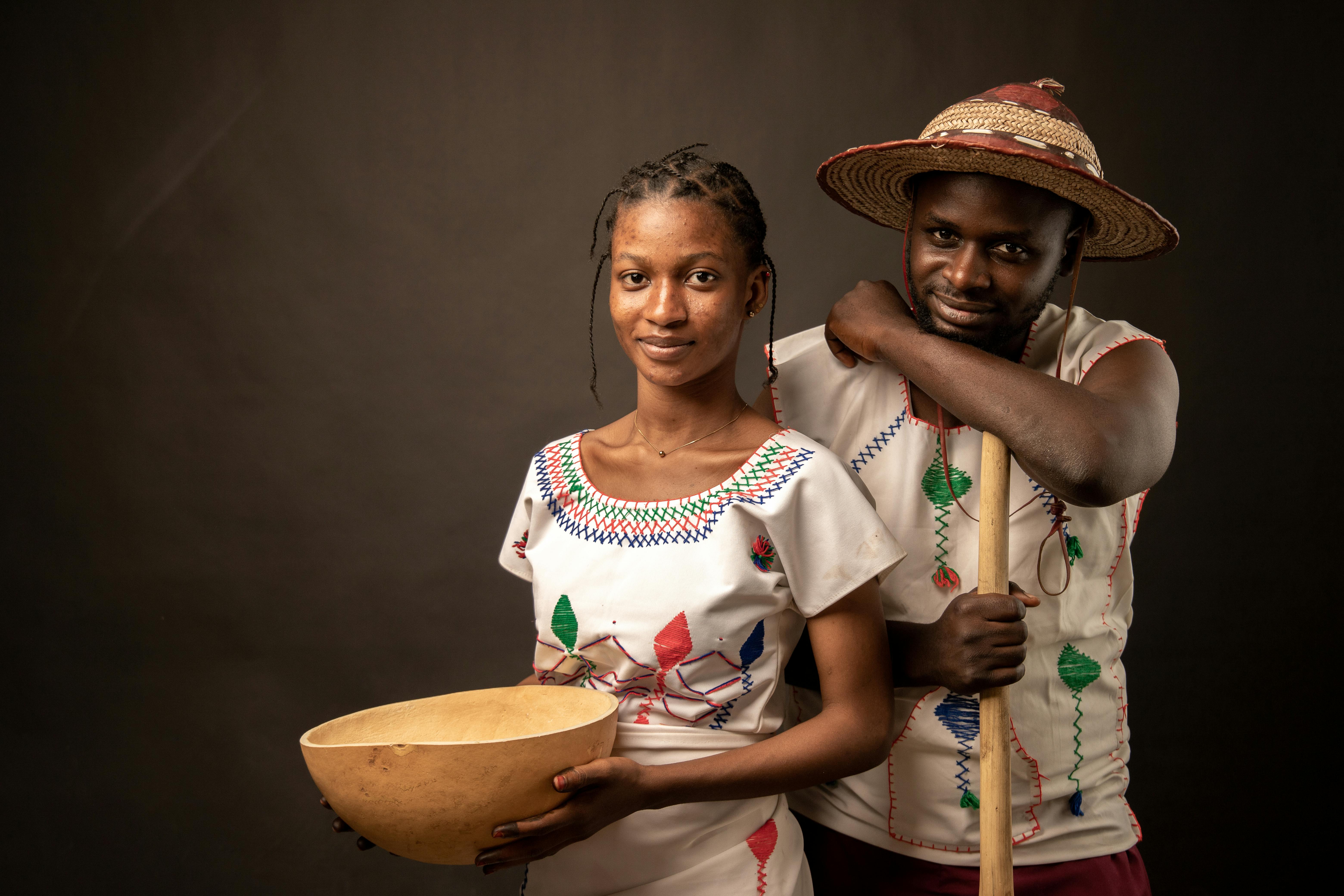 Portrait of Couple Wearing Traditional Clothes · Free Stock Photo