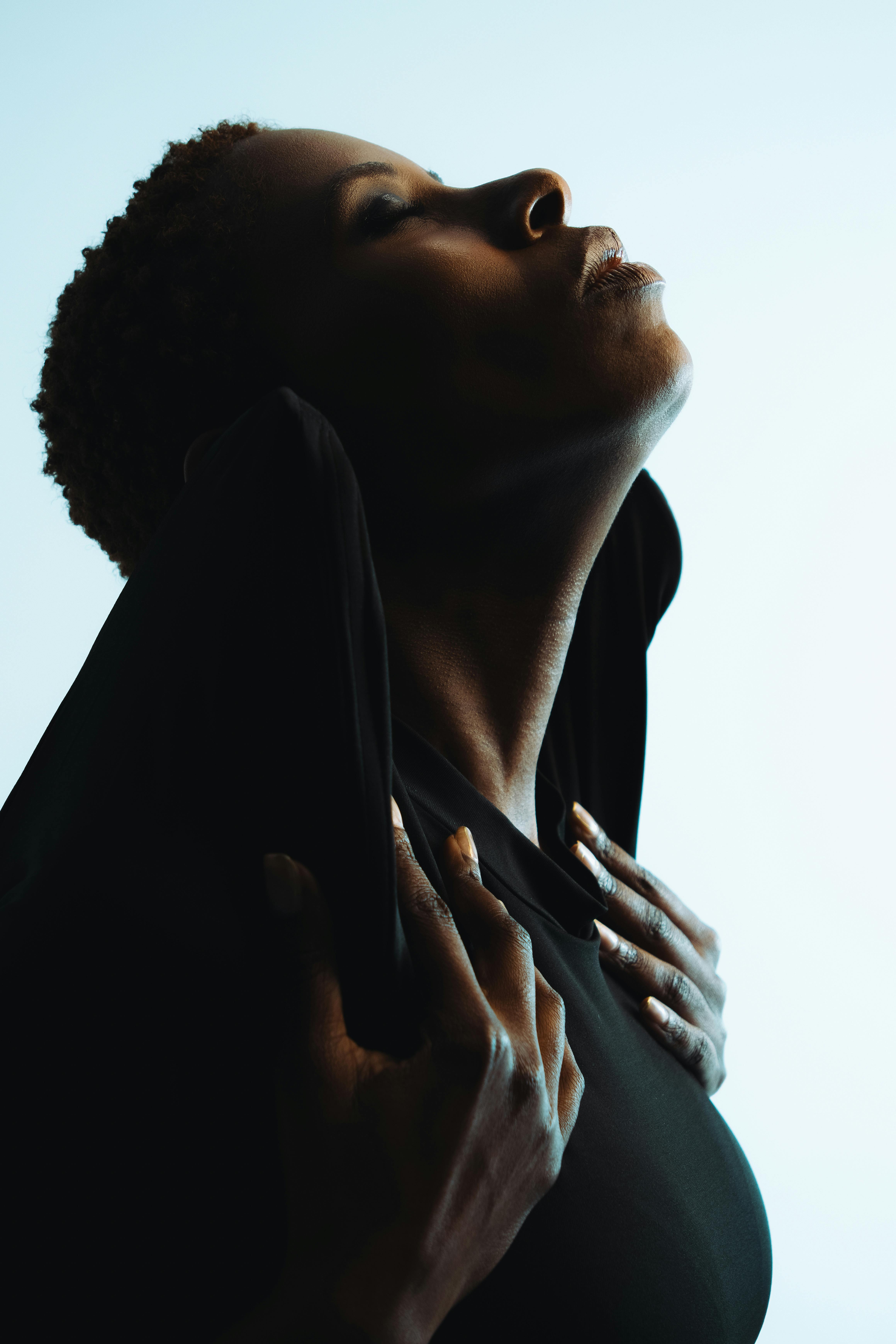 Woman with Eyes Closed and Bending Head · Free Stock Photo