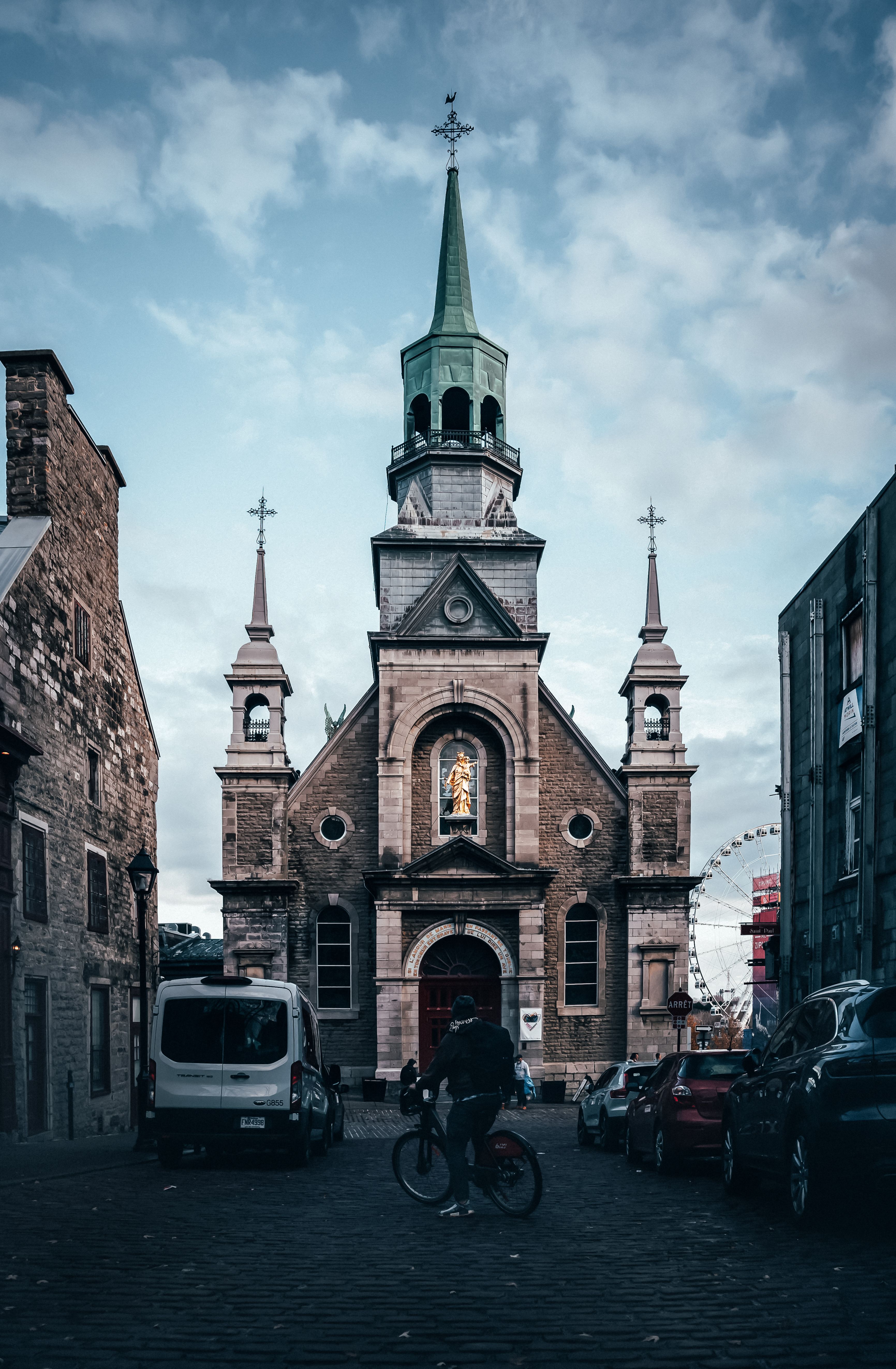 Facade of the Notre-Dame-de-Bon-Secours Chapel in Montreal, Quebec ...