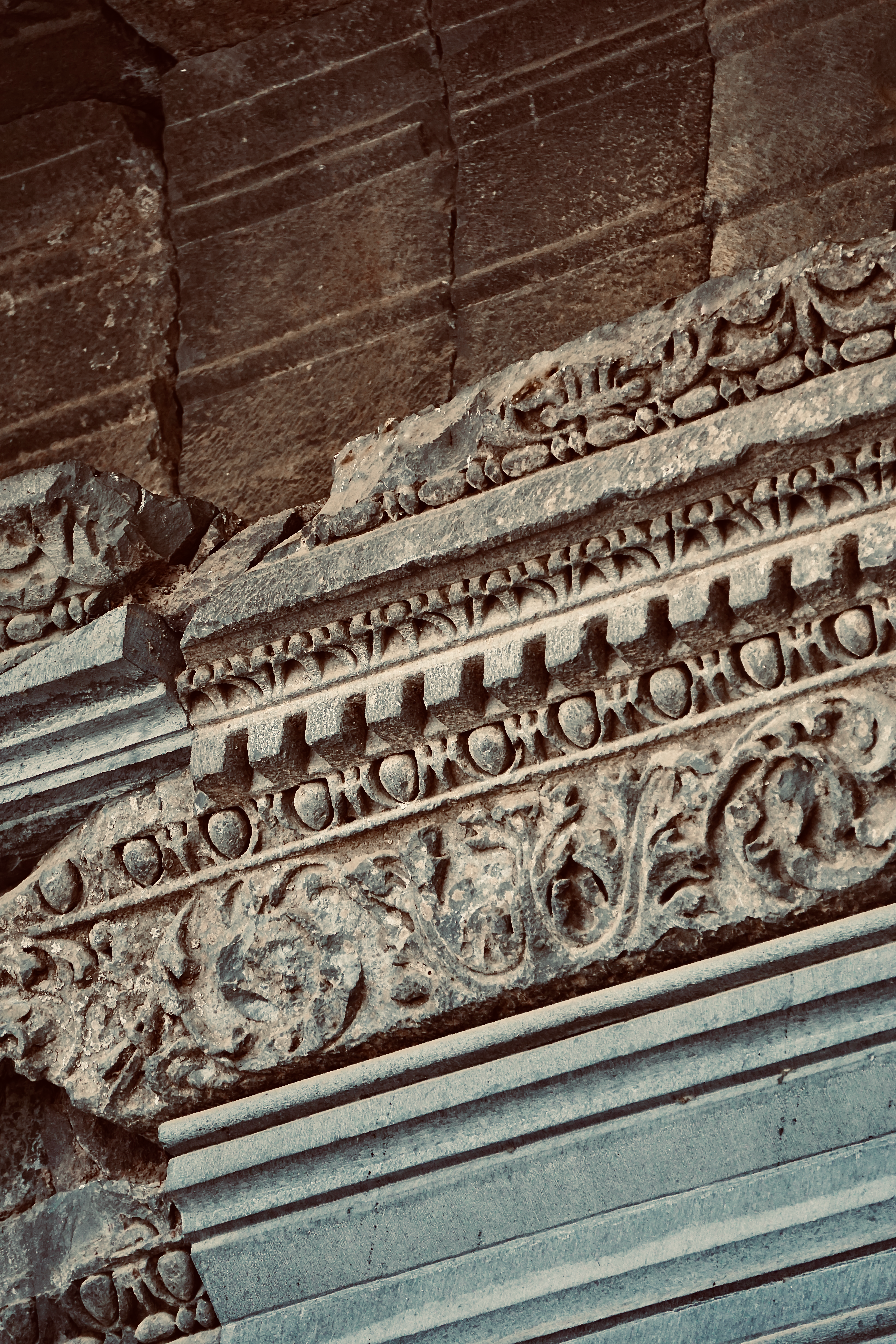 Decorative Detail Carved on a Temple Facade · Free Stock Photo