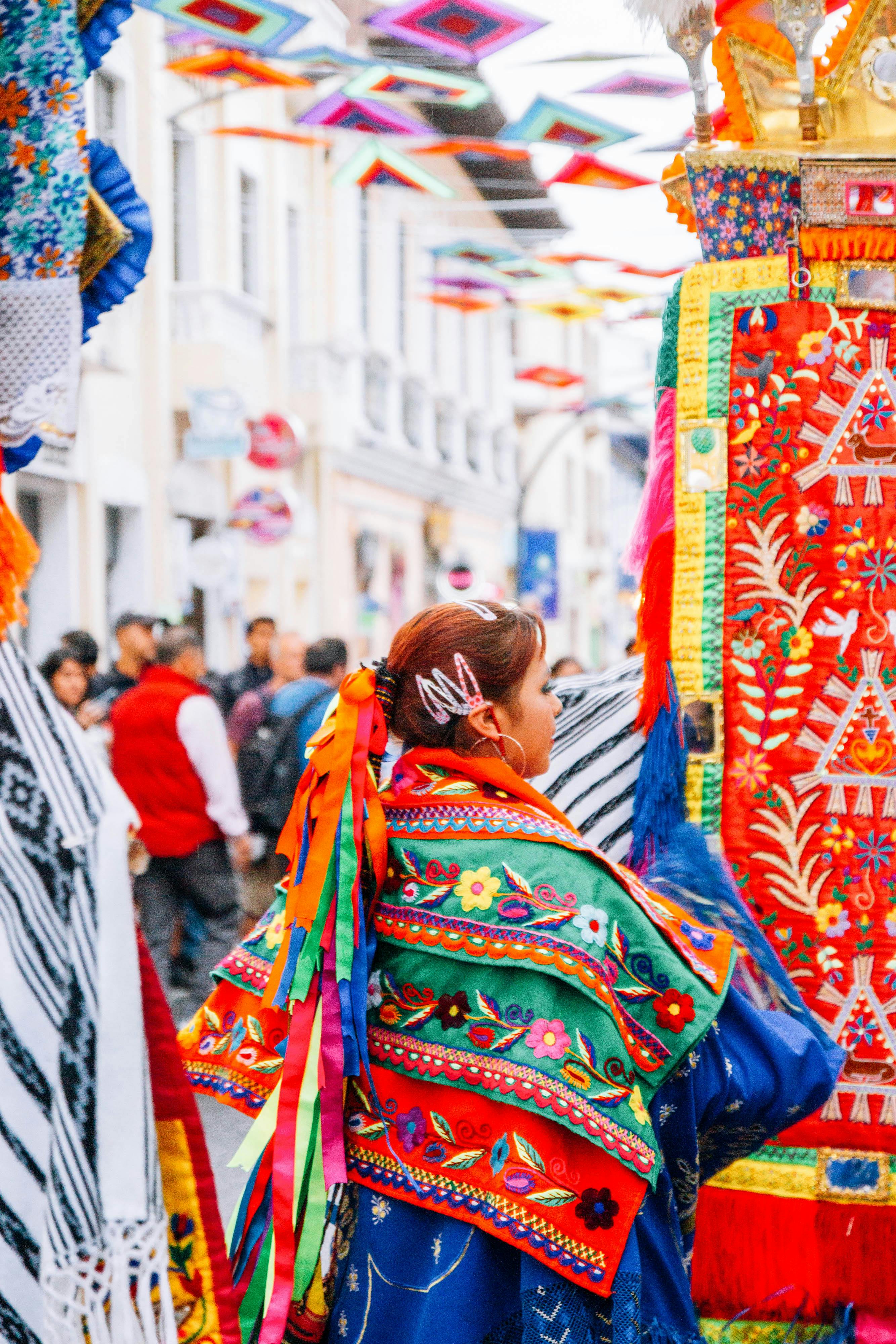 Woman in Traditional Clothing on Street · Free Stock Photo