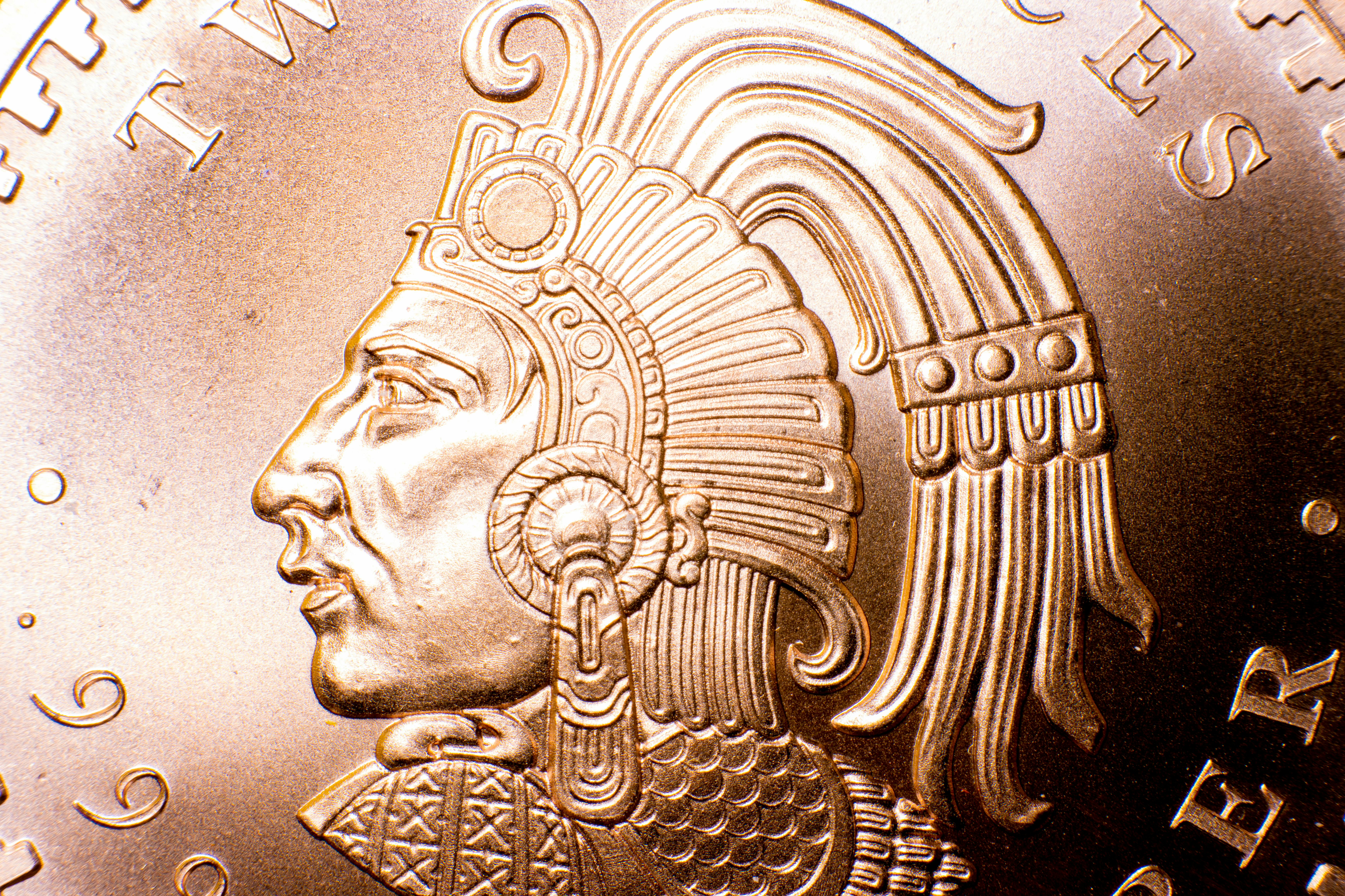 Aztec Design Copper Coin · Free Stock Photo