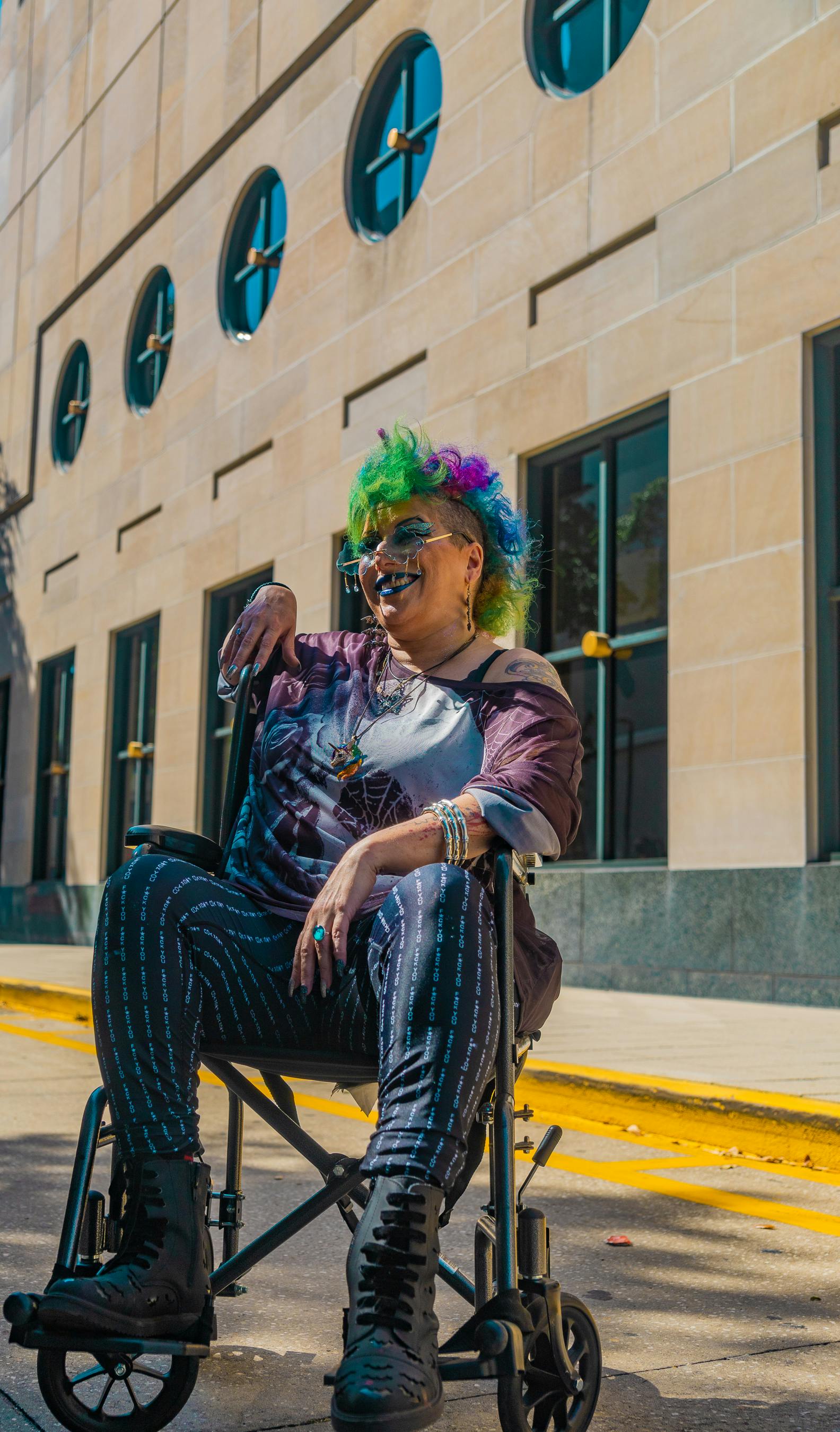 Punk Woman Sitting on a Wheelchair · Free Stock Photo