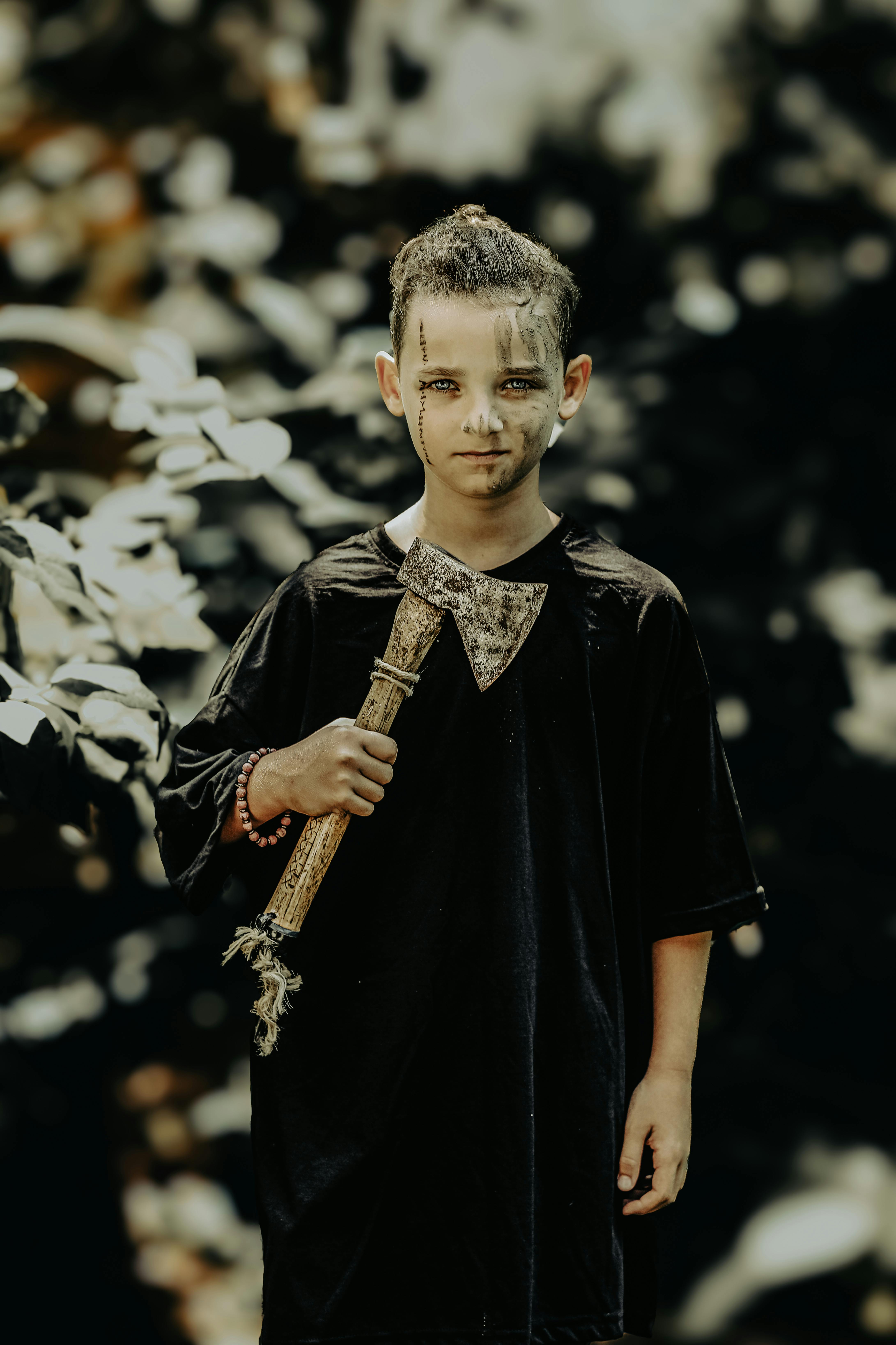 Portrait of Boy with Axe · Free Stock Photo