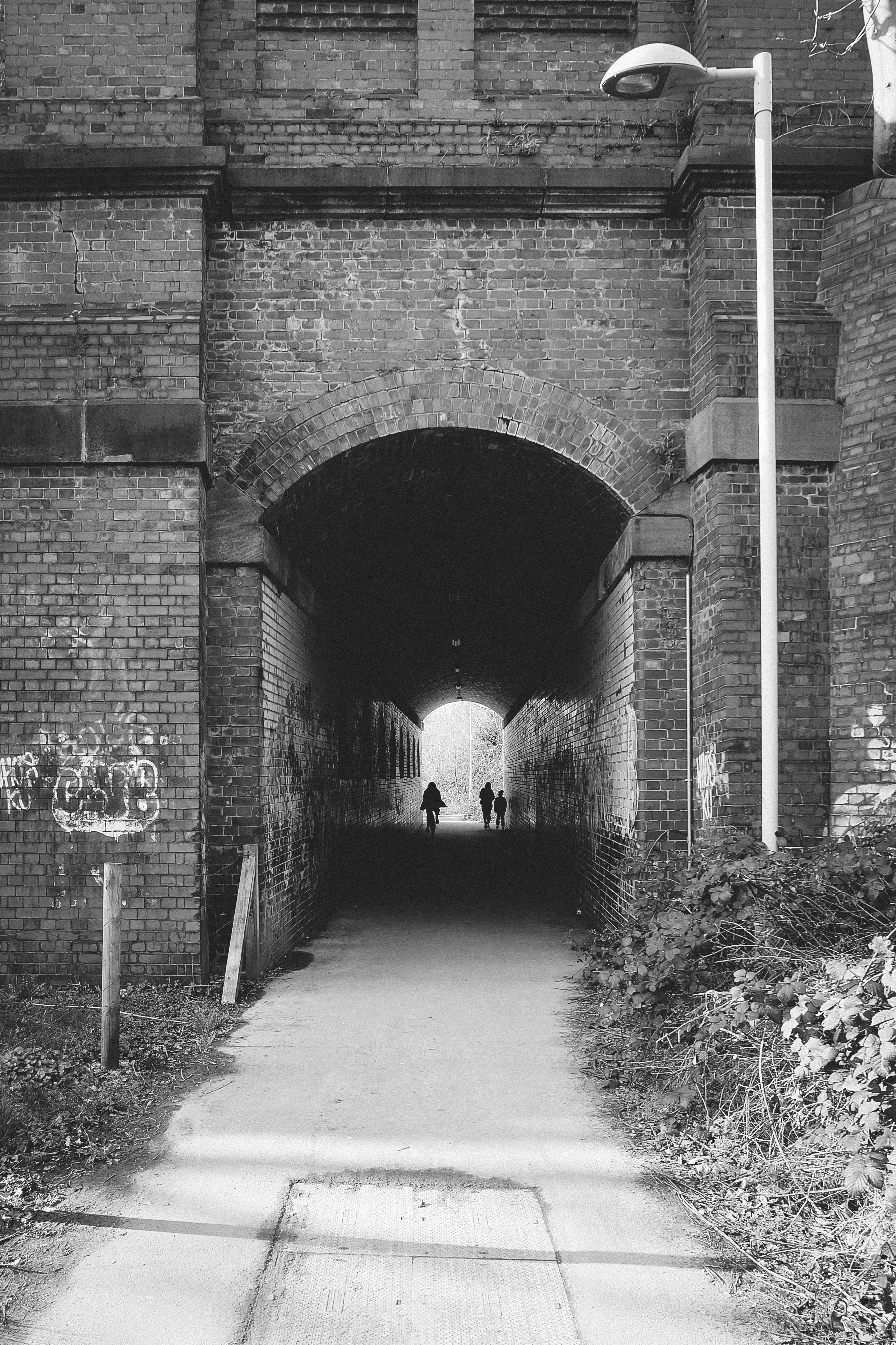A black and white photo of a tunnel · Free Stock Photo