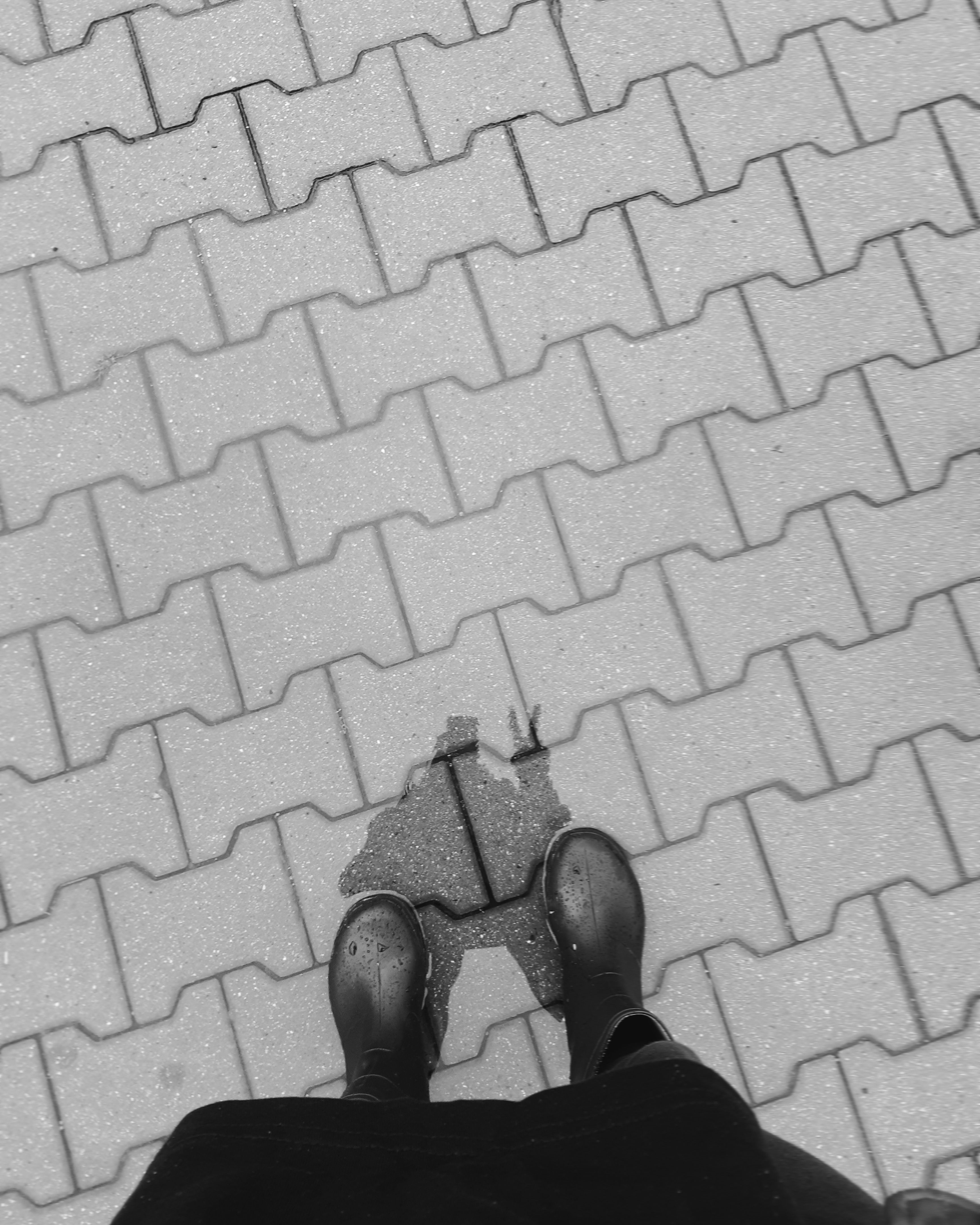 Legs and Shadow of Person Standing on Pavement · Free Stock Photo