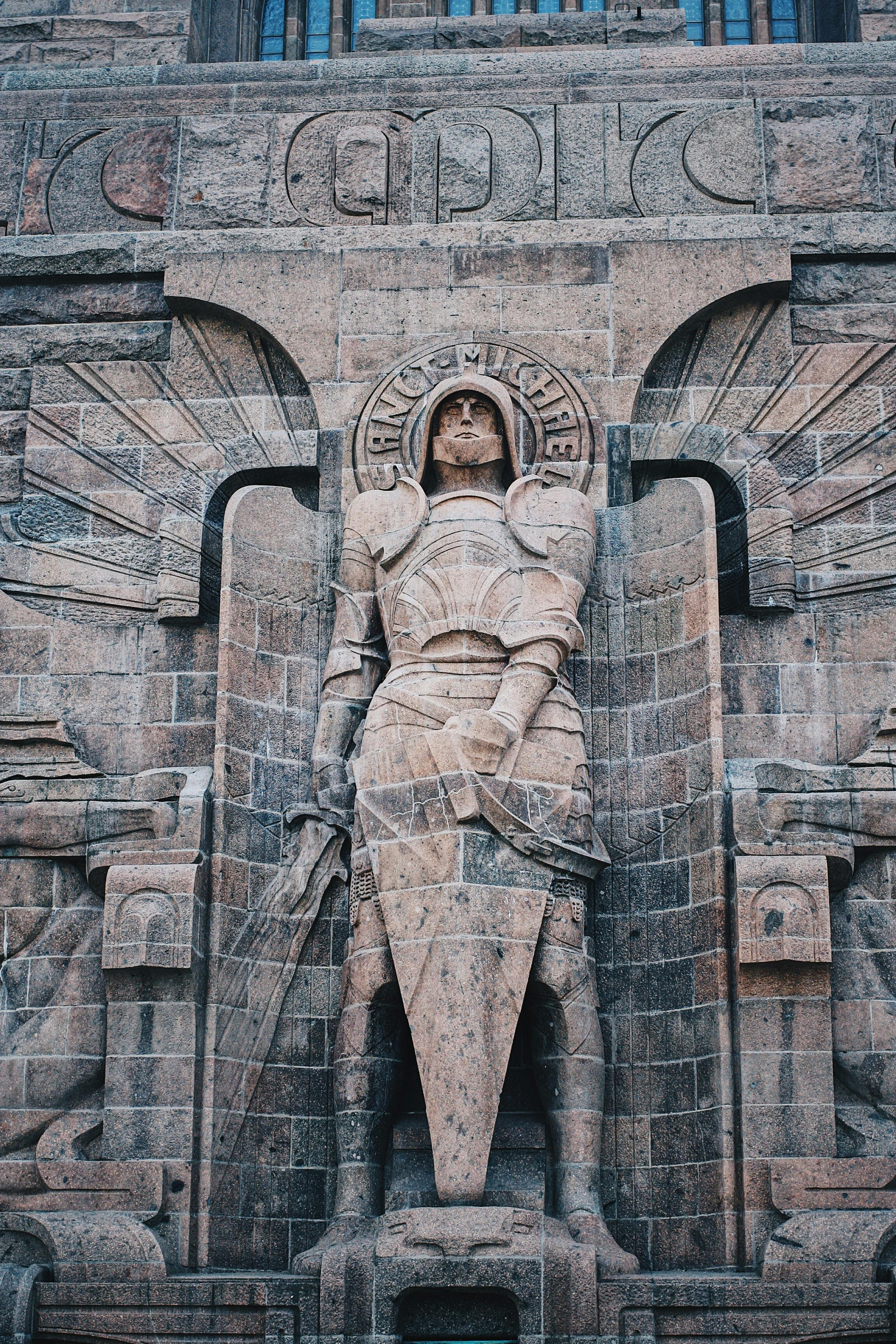 Gray Concrete Man Standing Statue ] · Free Stock Photo