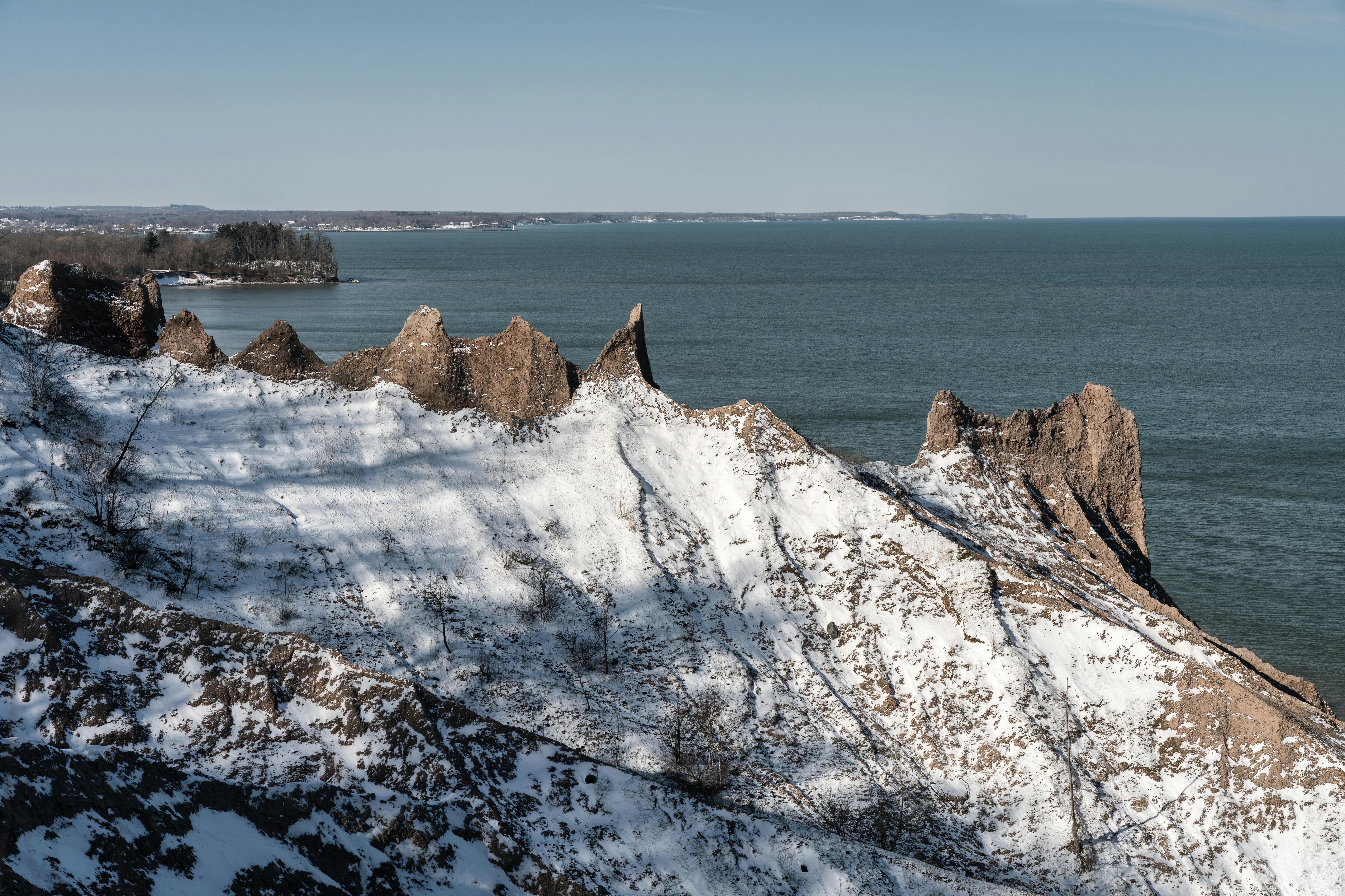 Landscape of a Frozen Hill by a Seashore · Free Stock Photo
