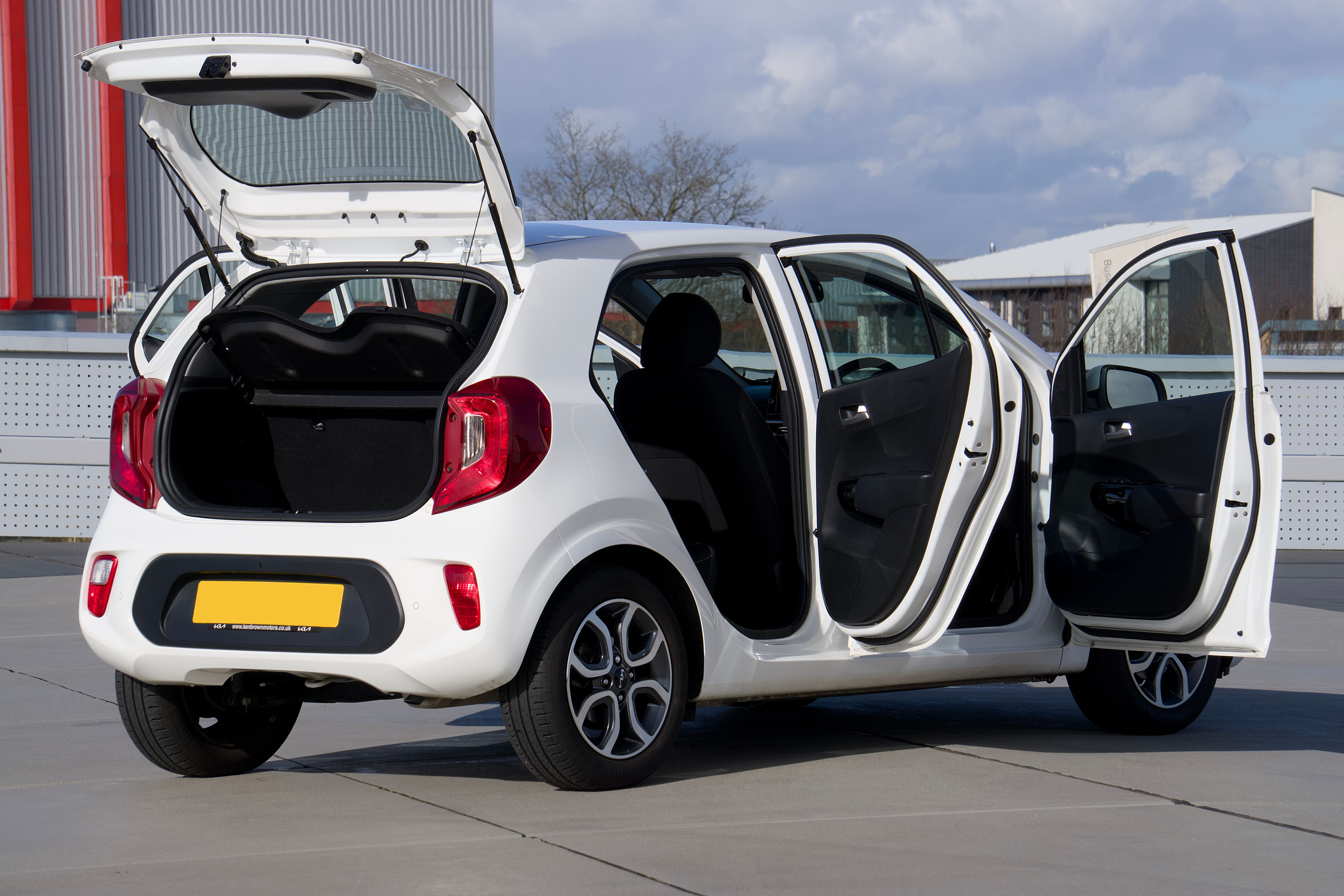 Back View of Kia Picanto with Open Door · Free Stock Photo