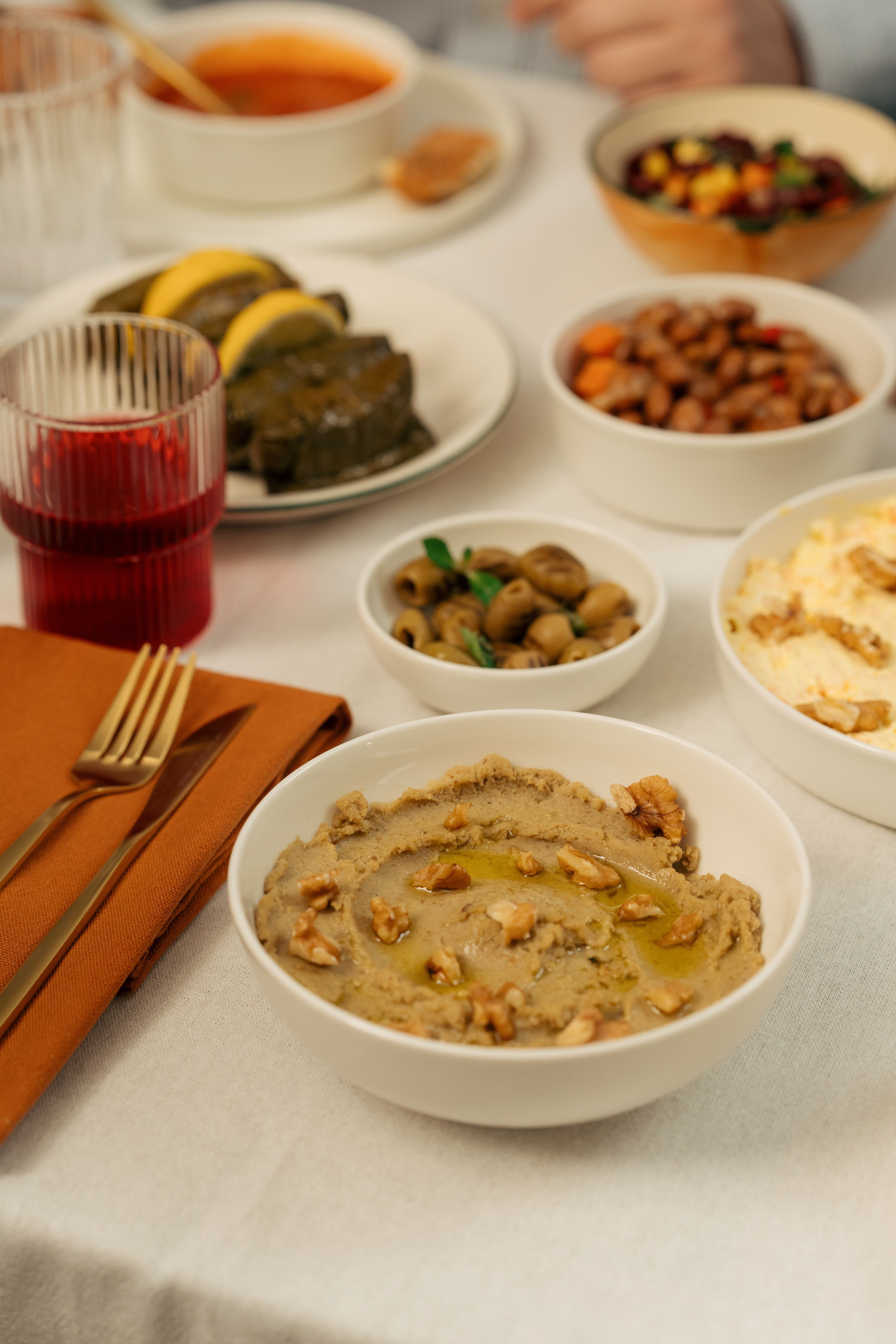 Table Set with Bowls of Appetizers · Free Stock Photo