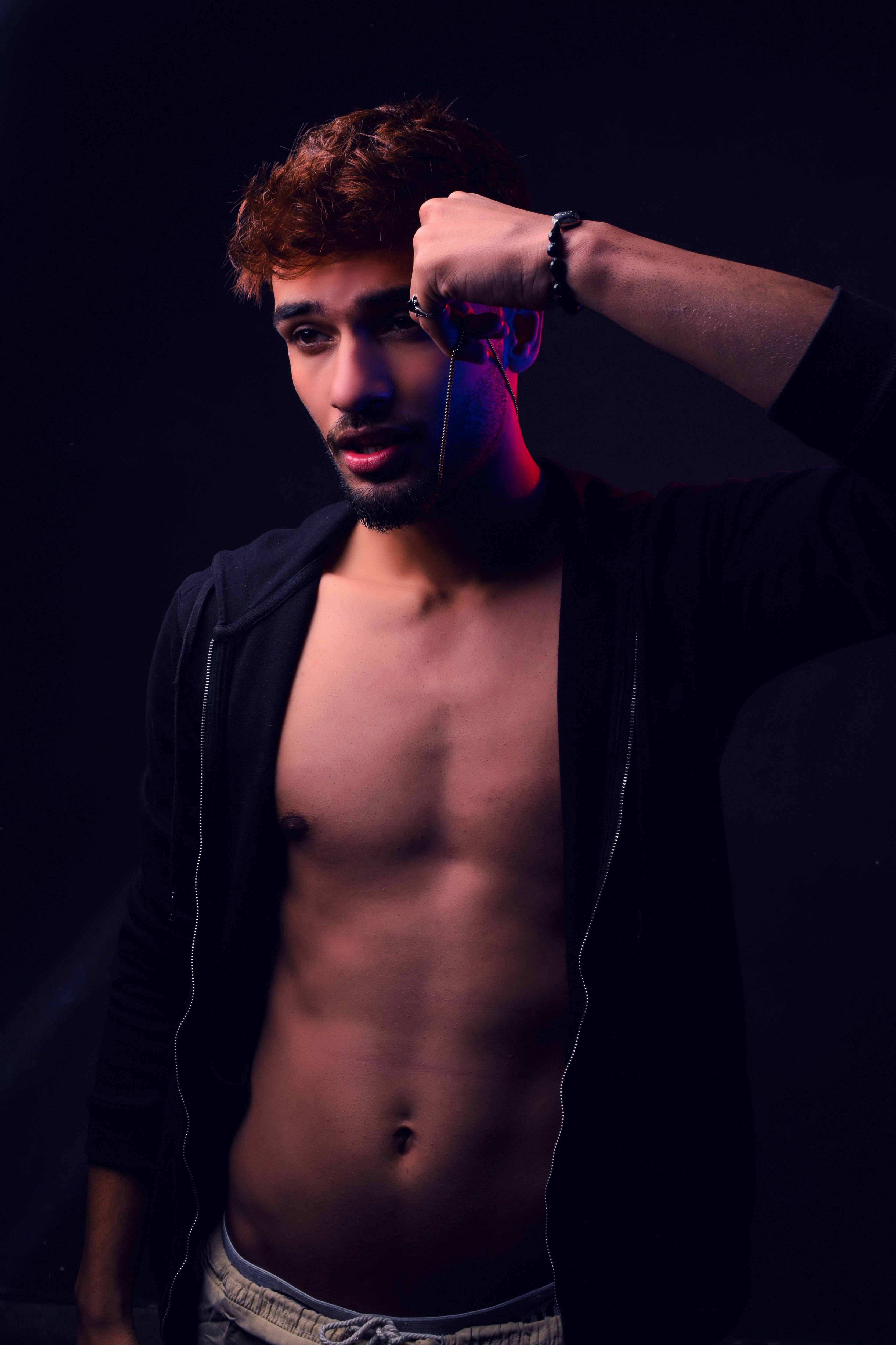 Portrait of Man in Unzipped Clothes · Free Stock Photo