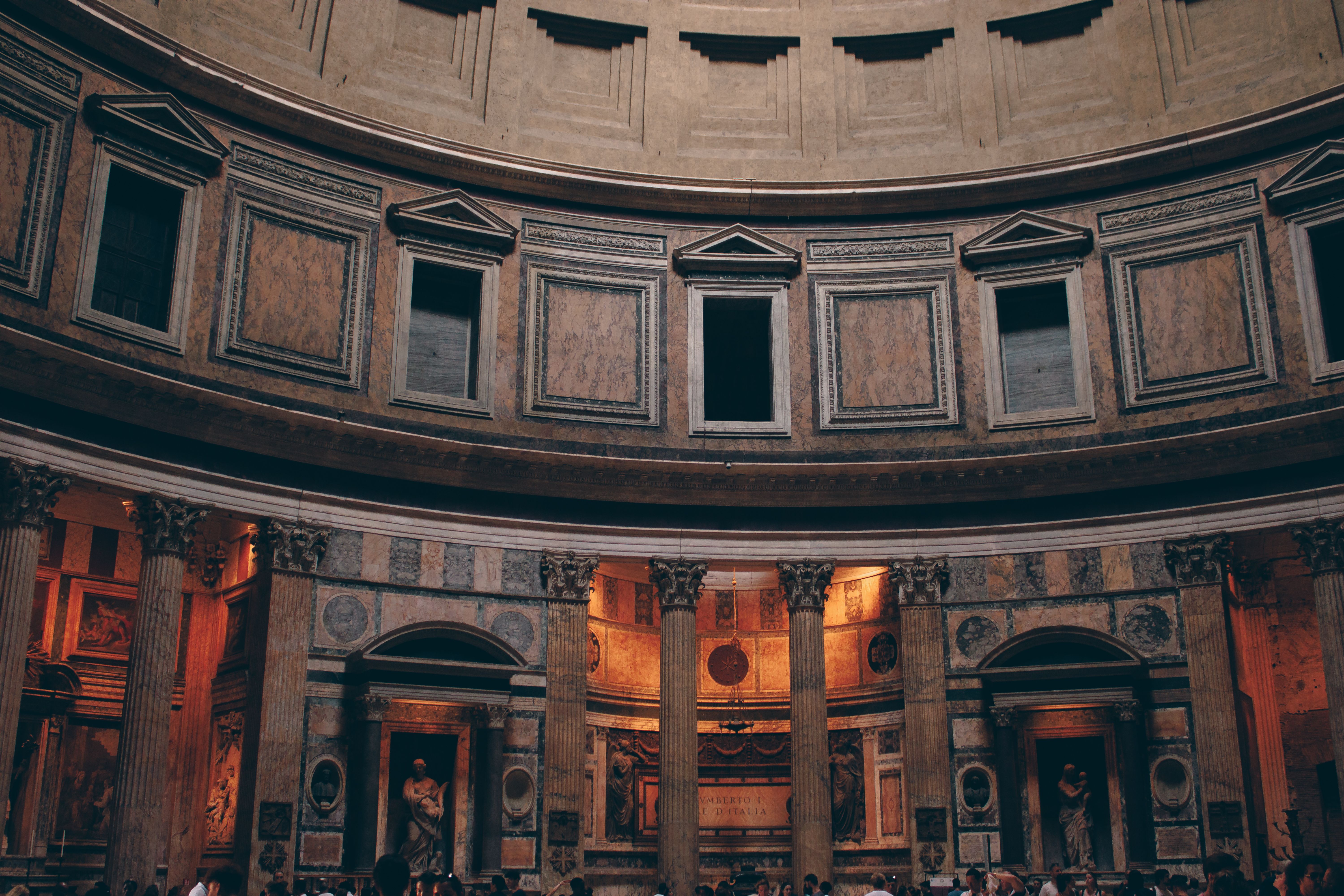 Interior Wall of Rome Pantheon · Free Stock Photo