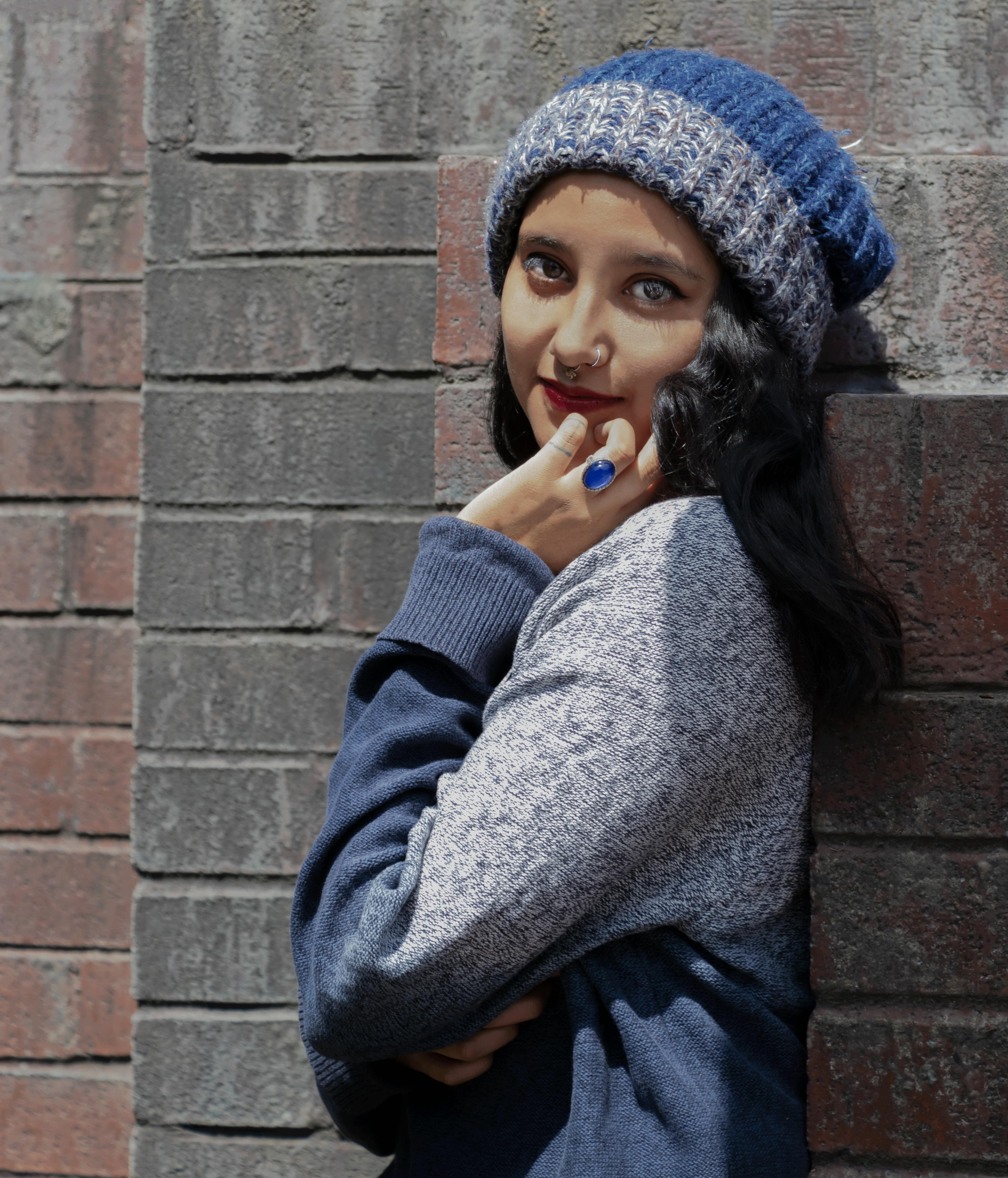 Portrait of Brunette Woman in Hat · Free Stock Photo