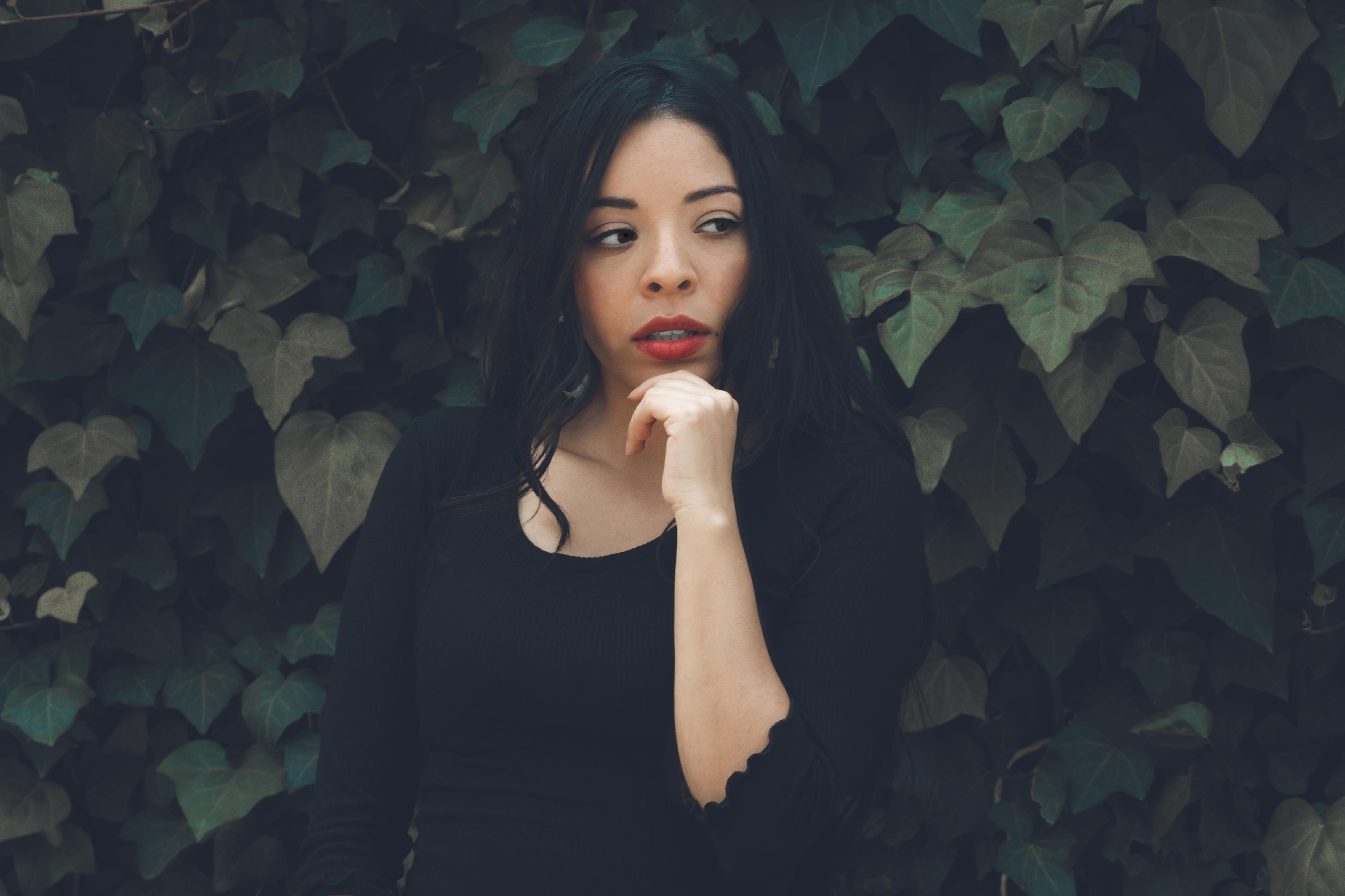 Portrait of Woman in Black Blouse · Free Stock Photo