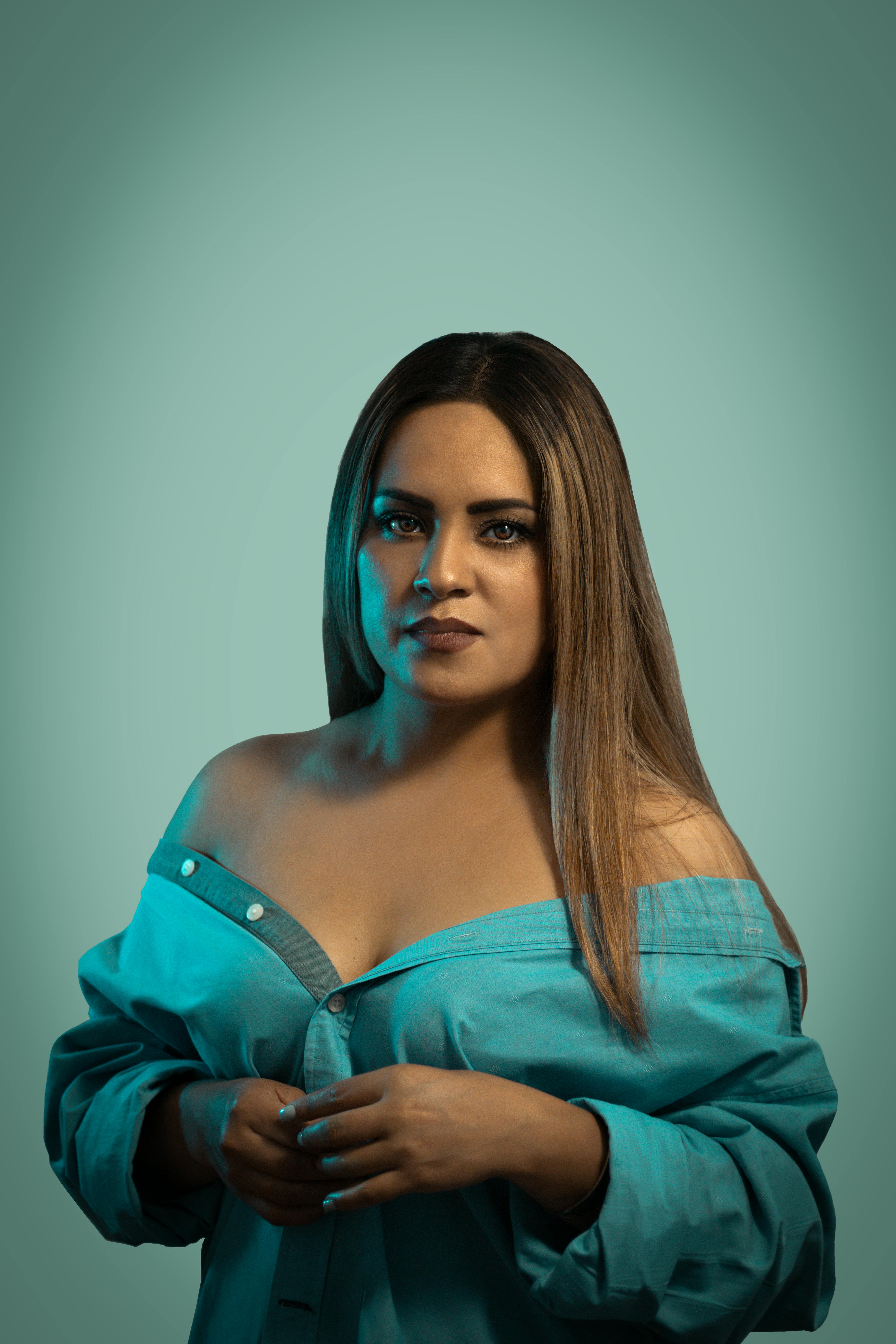 Portrait of Woman in Blue Shirt · Free Stock Photo