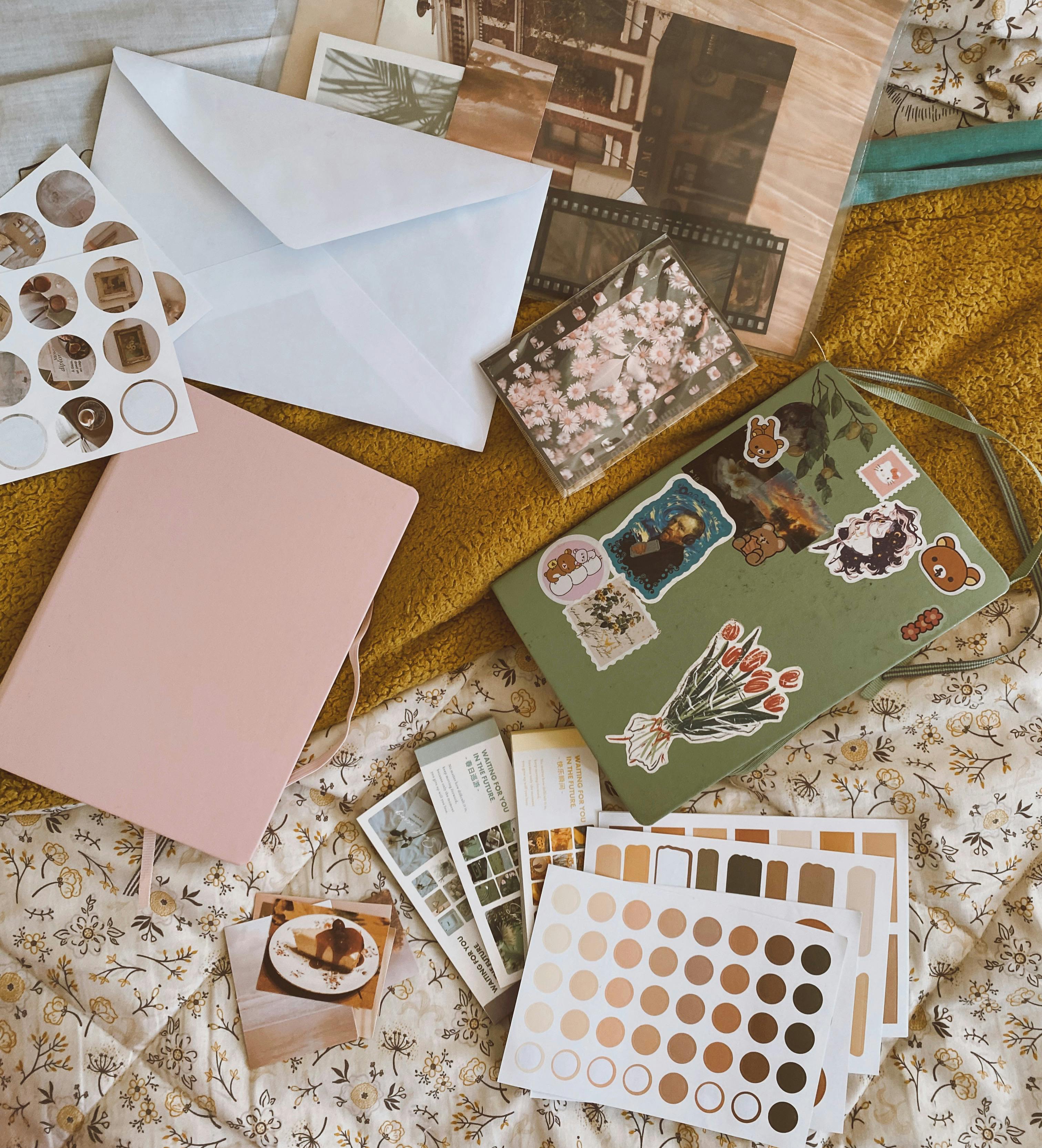 Top View of Notebooks and Stickers · Free Stock Photo