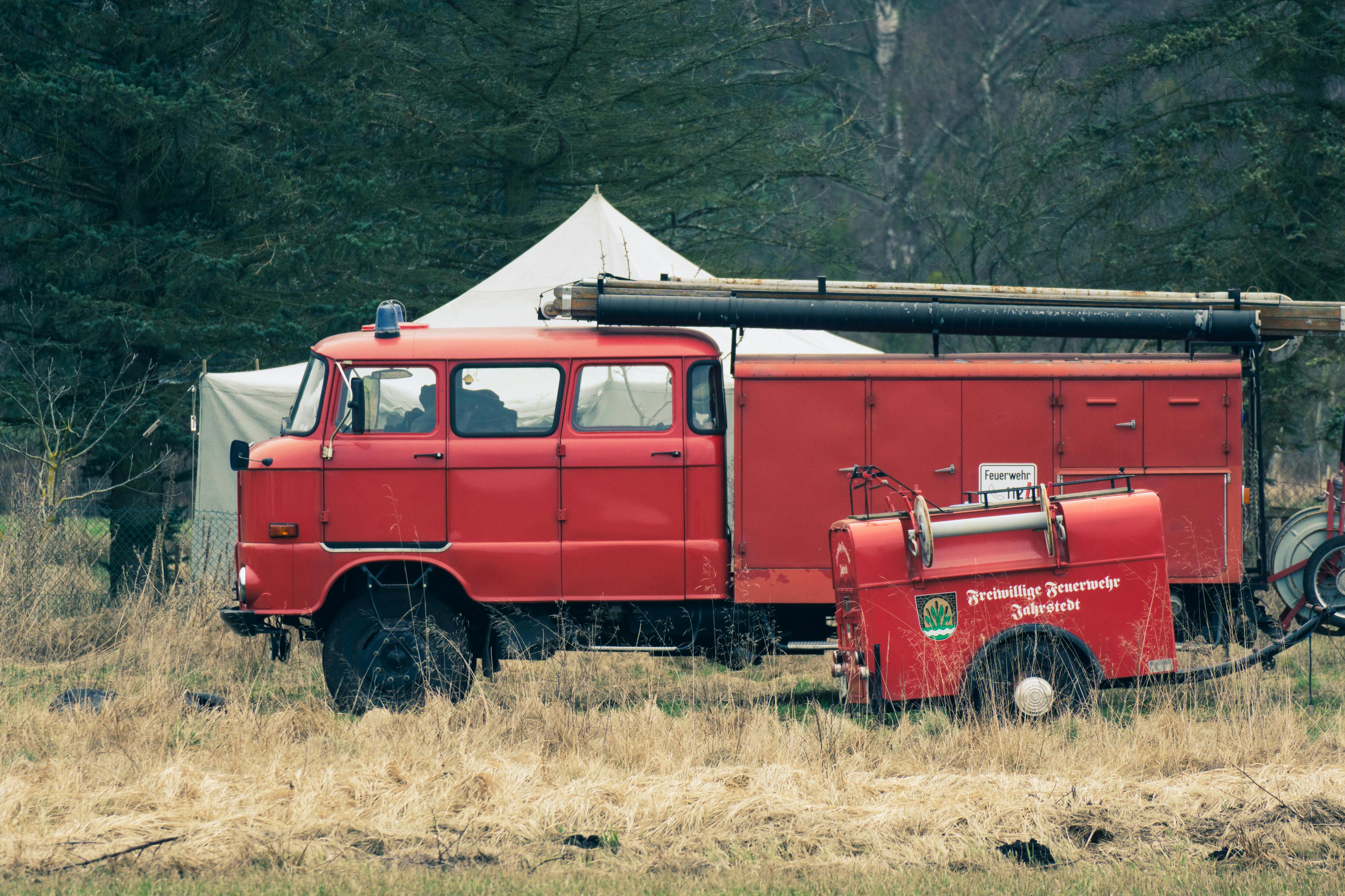 Side View of a Vintage Firetruck · Free Stock Photo