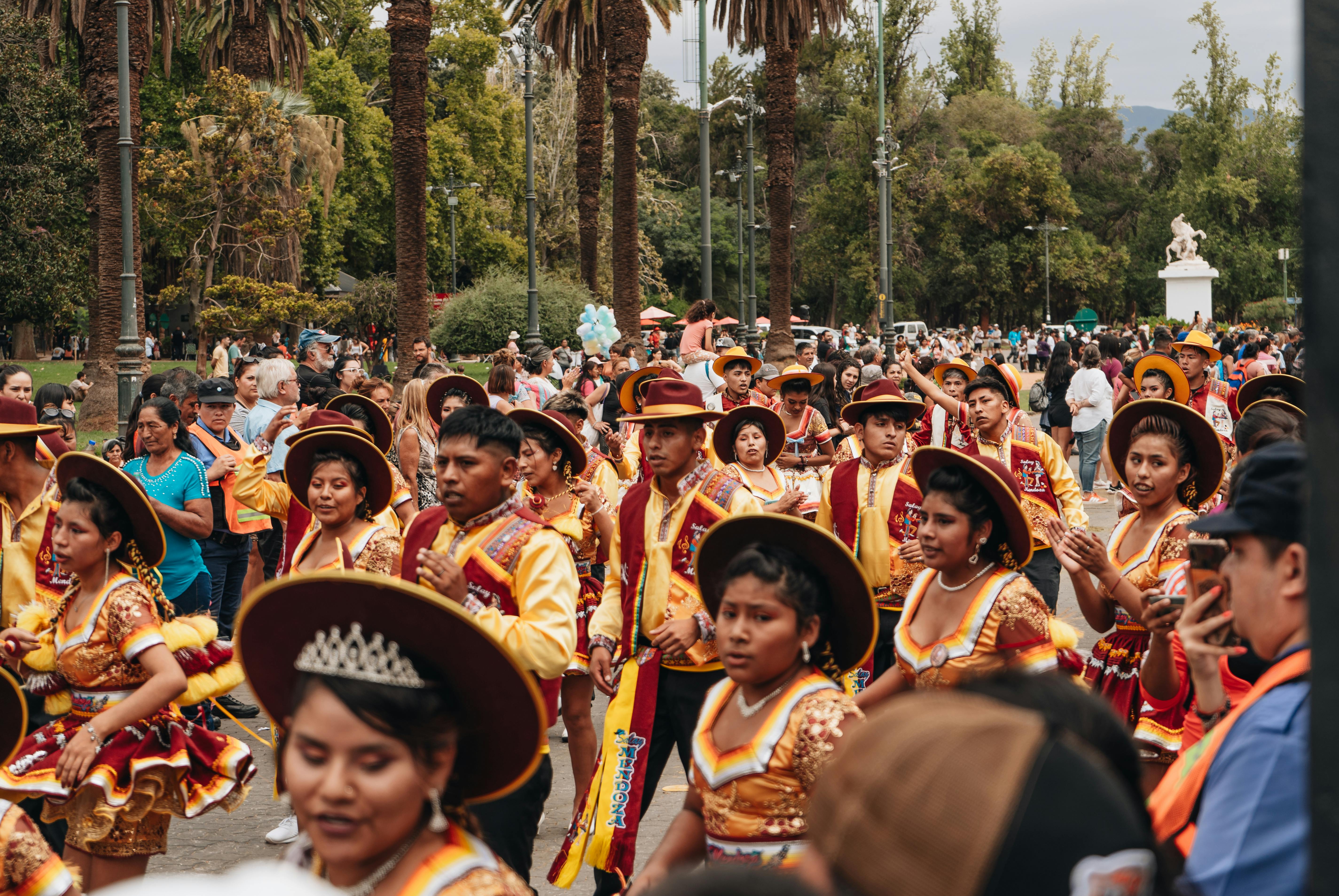 Crowd in Traditional Clothing Walking in Parade · Free Stock Photo