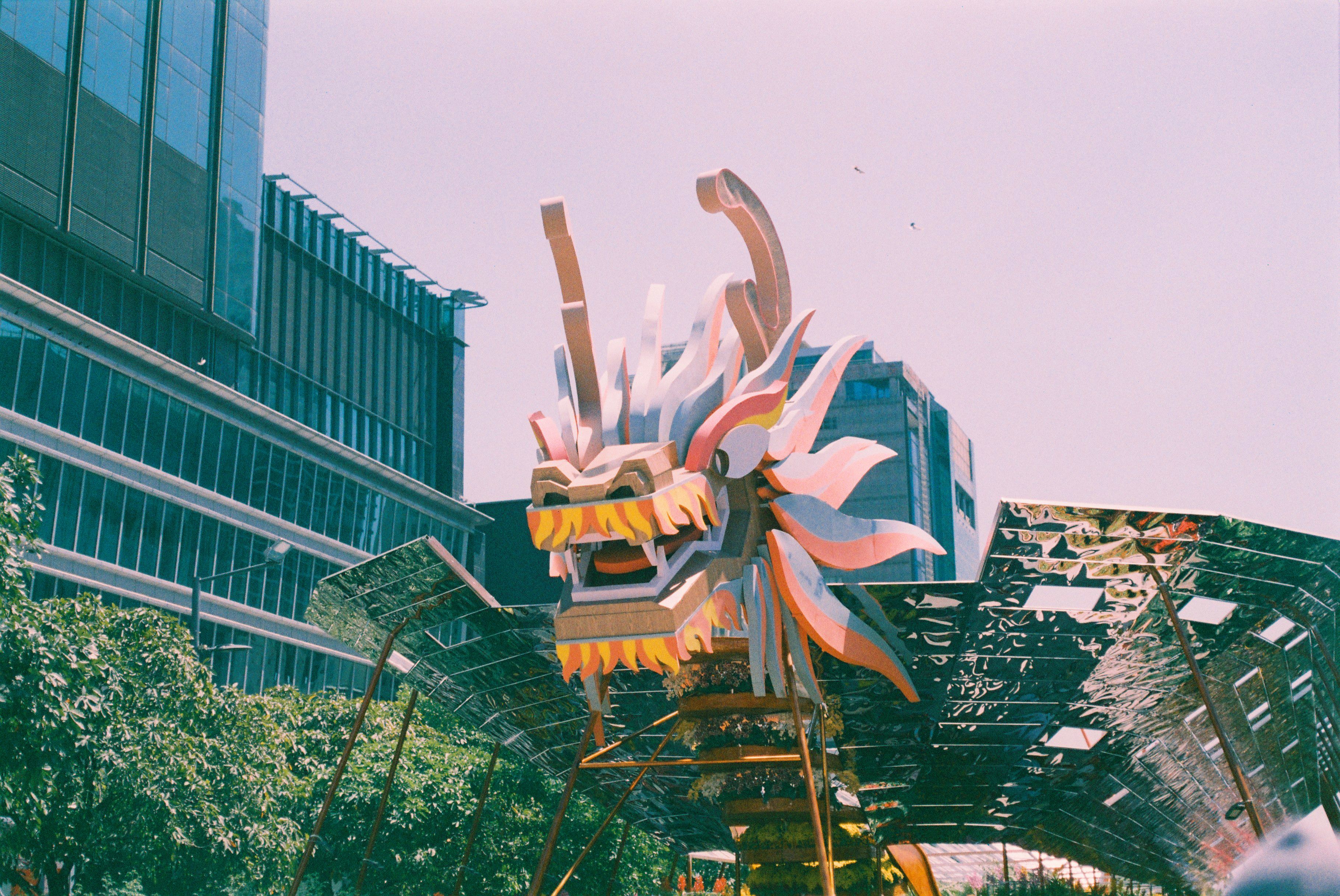 Dragon Figure on Roof in City · Free Stock Photo