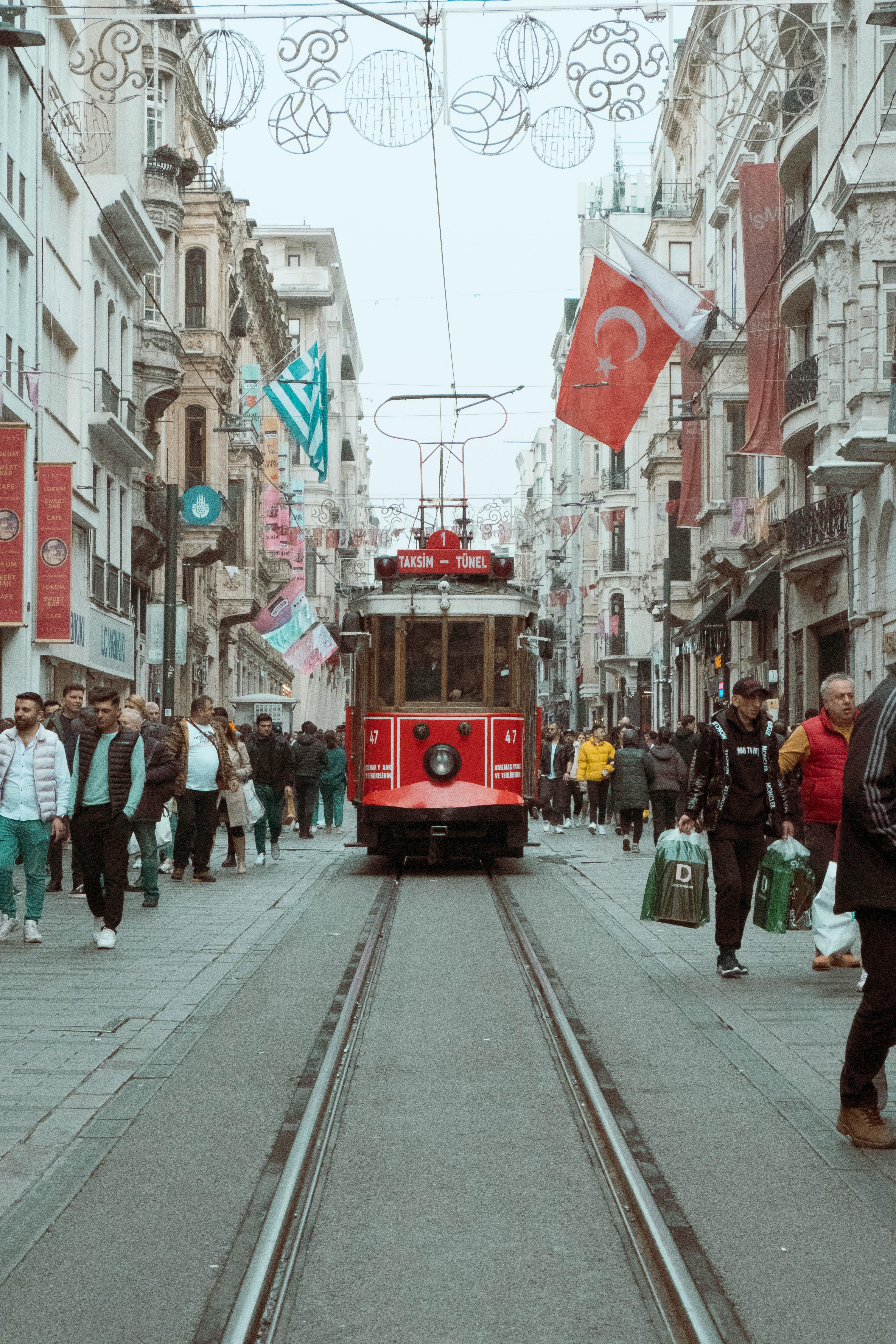 Vintage Tram on Cicek Pasaji in Istanbul · Free Stock Photo