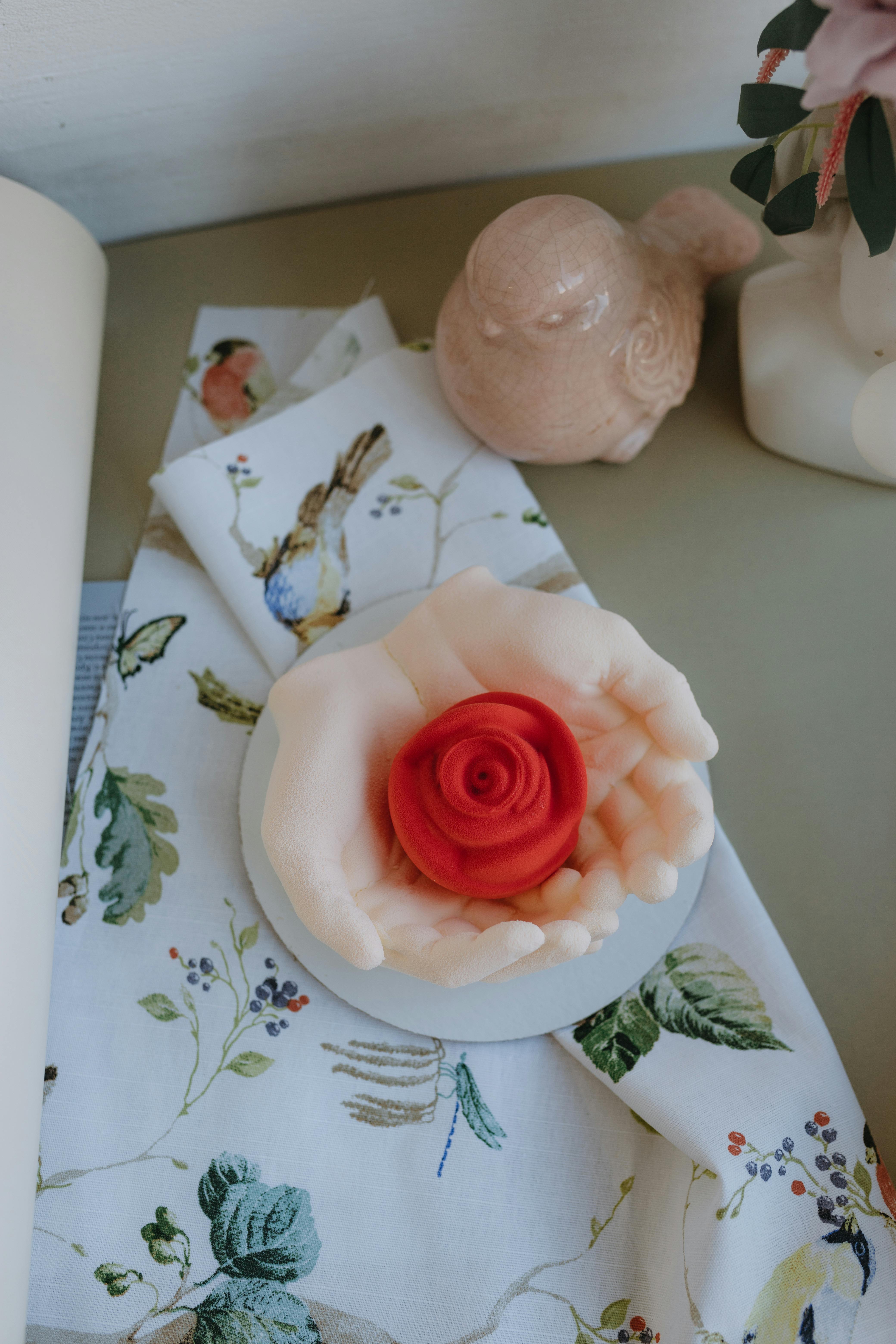 Cake in Shape of Hands with Rose · Free Stock Photo