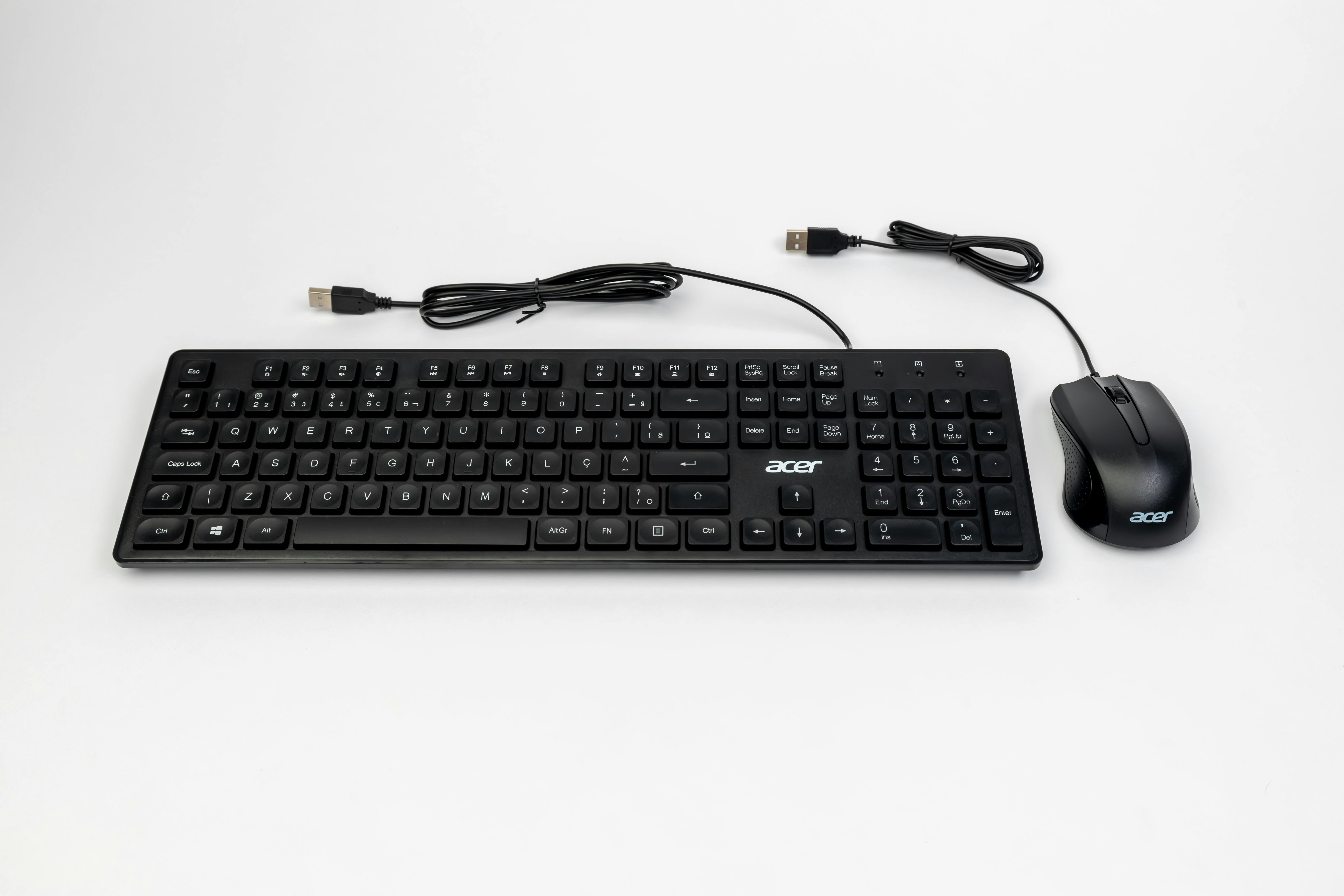 Black Keyboard and Black Computer Mouse on a White Background · Free ...