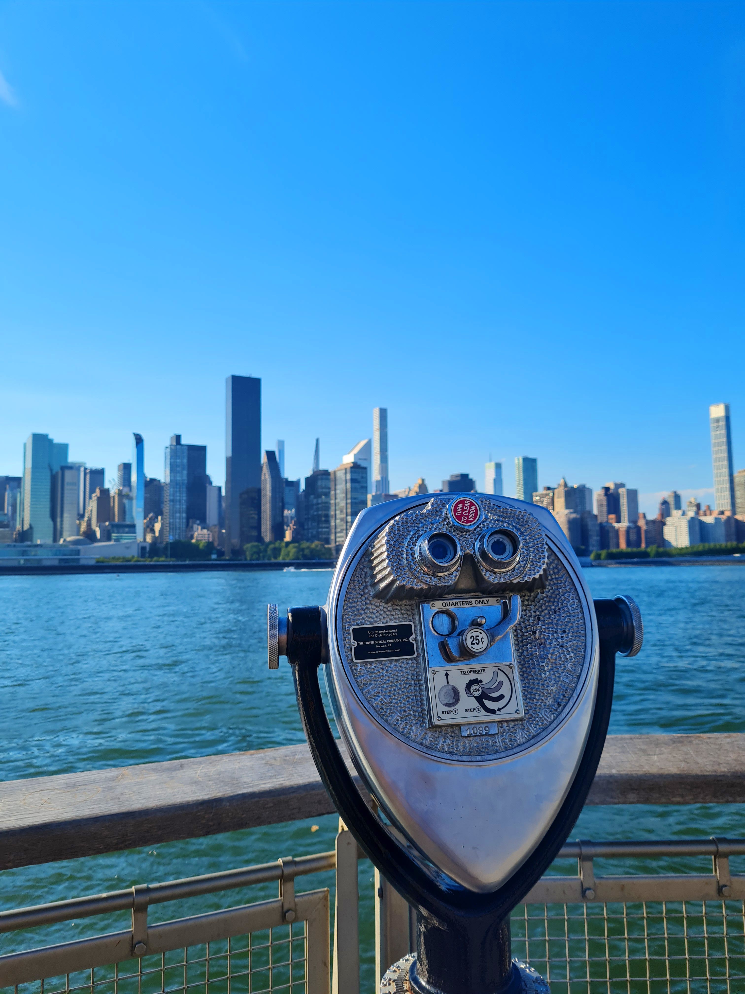 Coin Operated Binoculars on Liberty Island Overlooking Manhattan · Free ...
