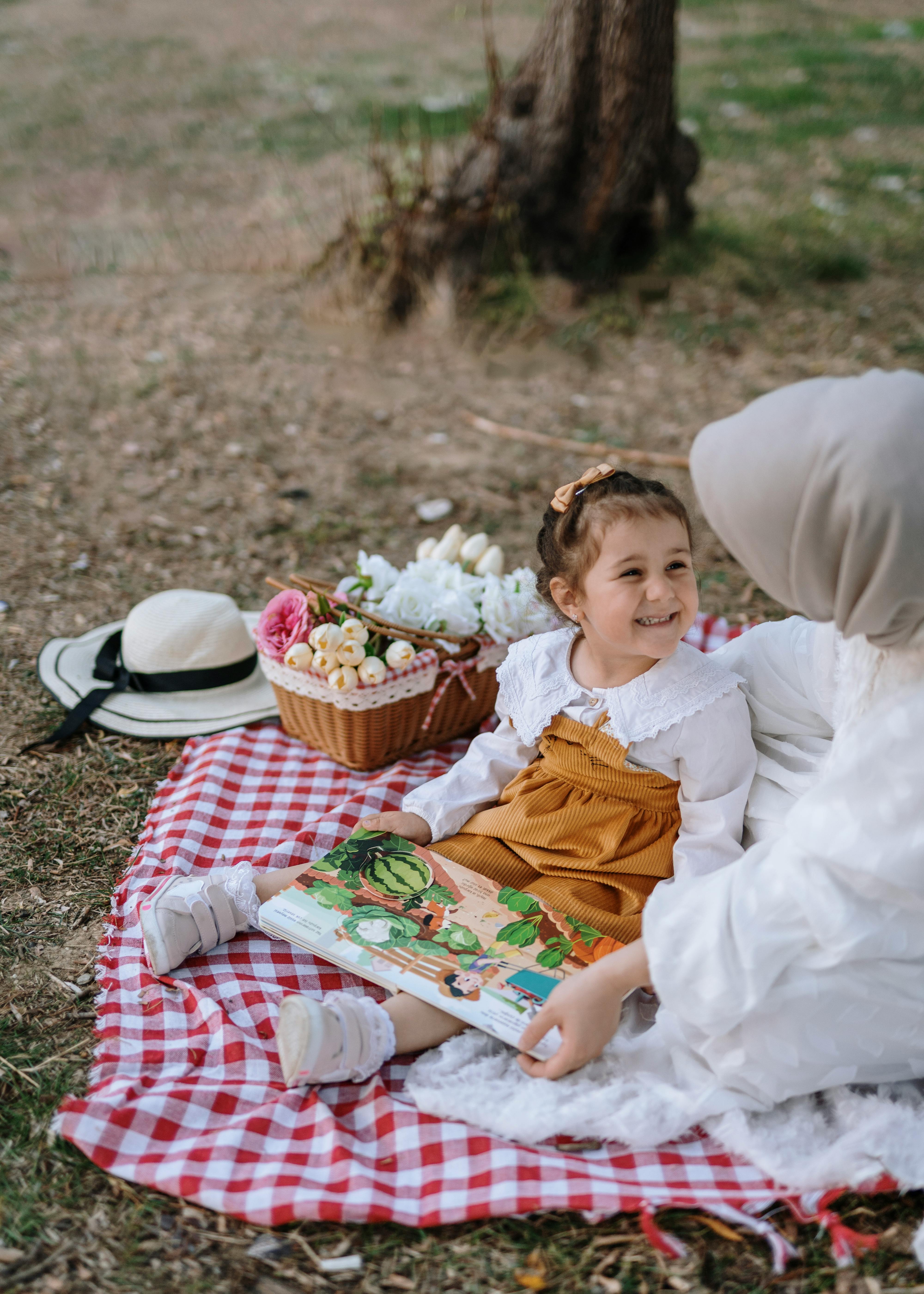 Cute Girls in a Picnic · Free Stock Photo
