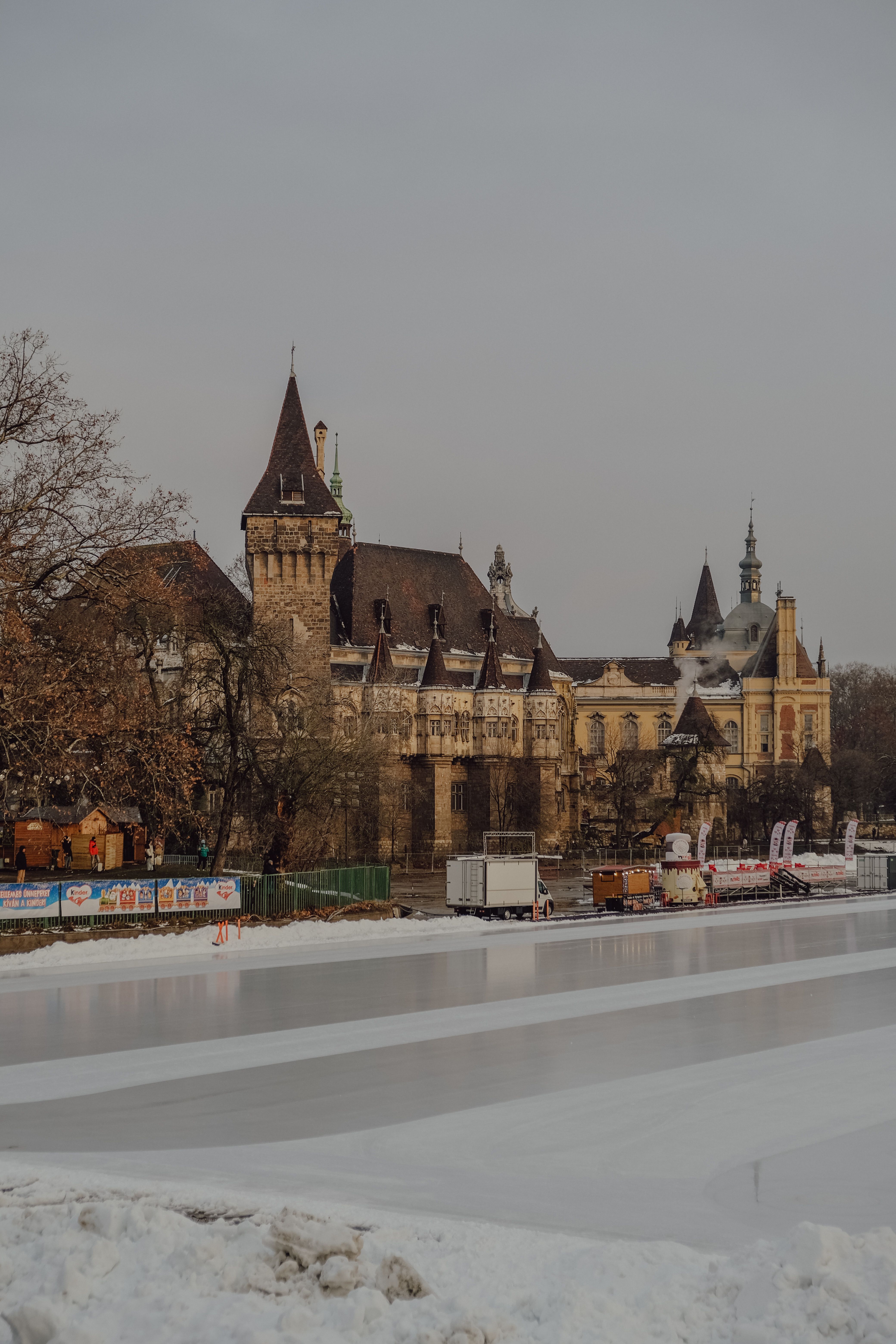 View of the Vajdahunyad Castle and Ice Rink in Budapest, Hungary · Free ...