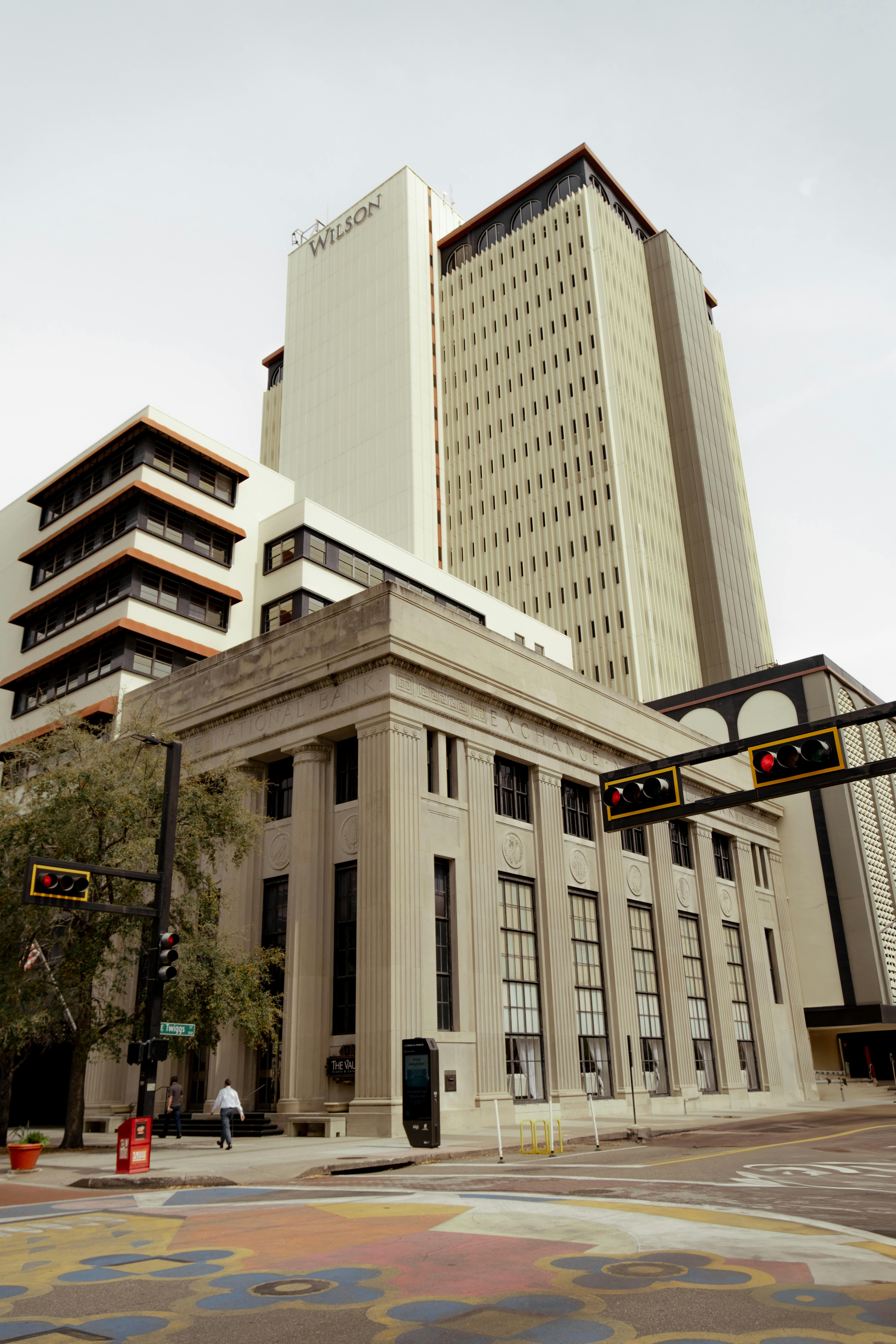 Colorful Street in front of Large Brutalist Buil · Free Stock Photo