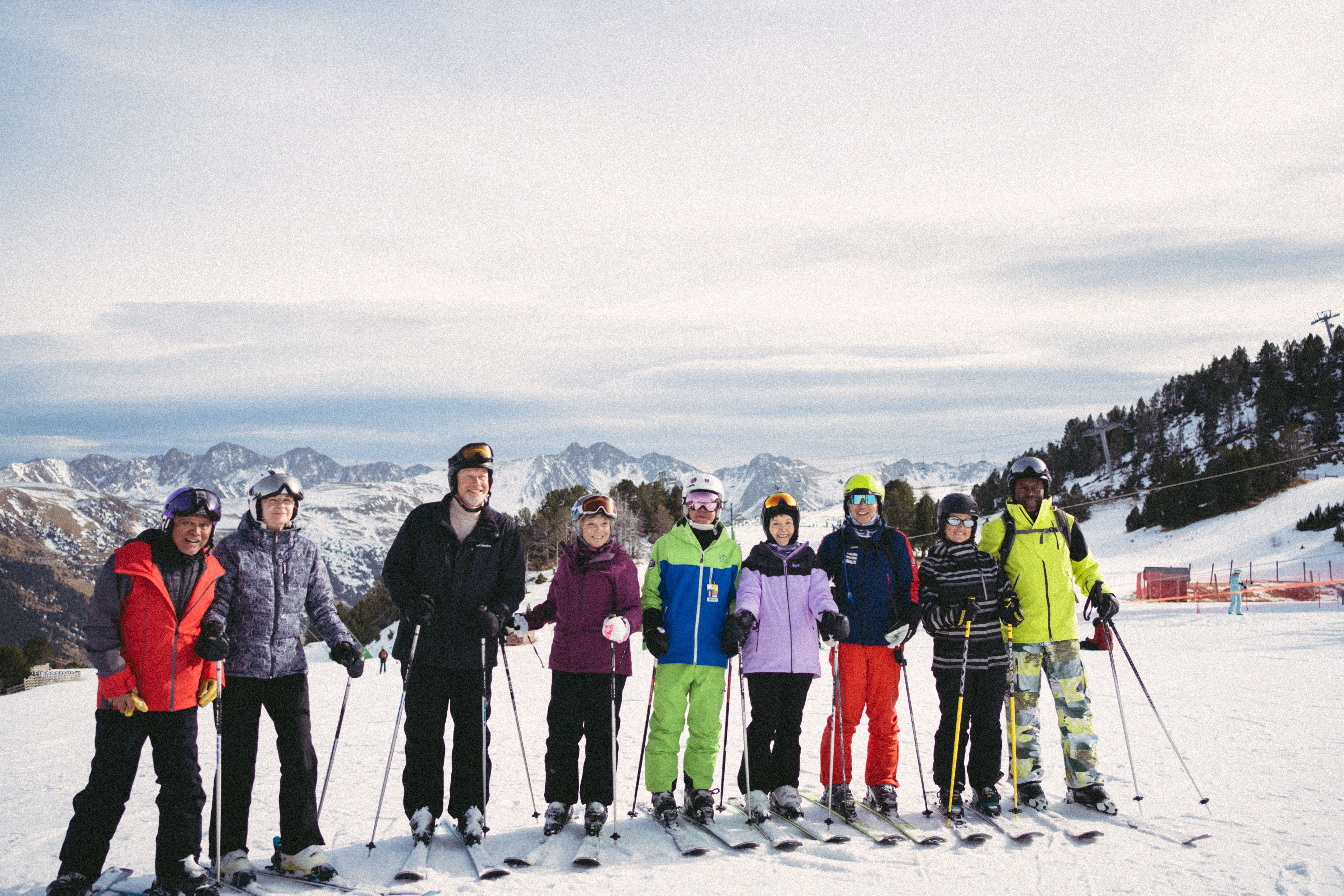Group Of Skiers On Ski Slope Free Stock Photo