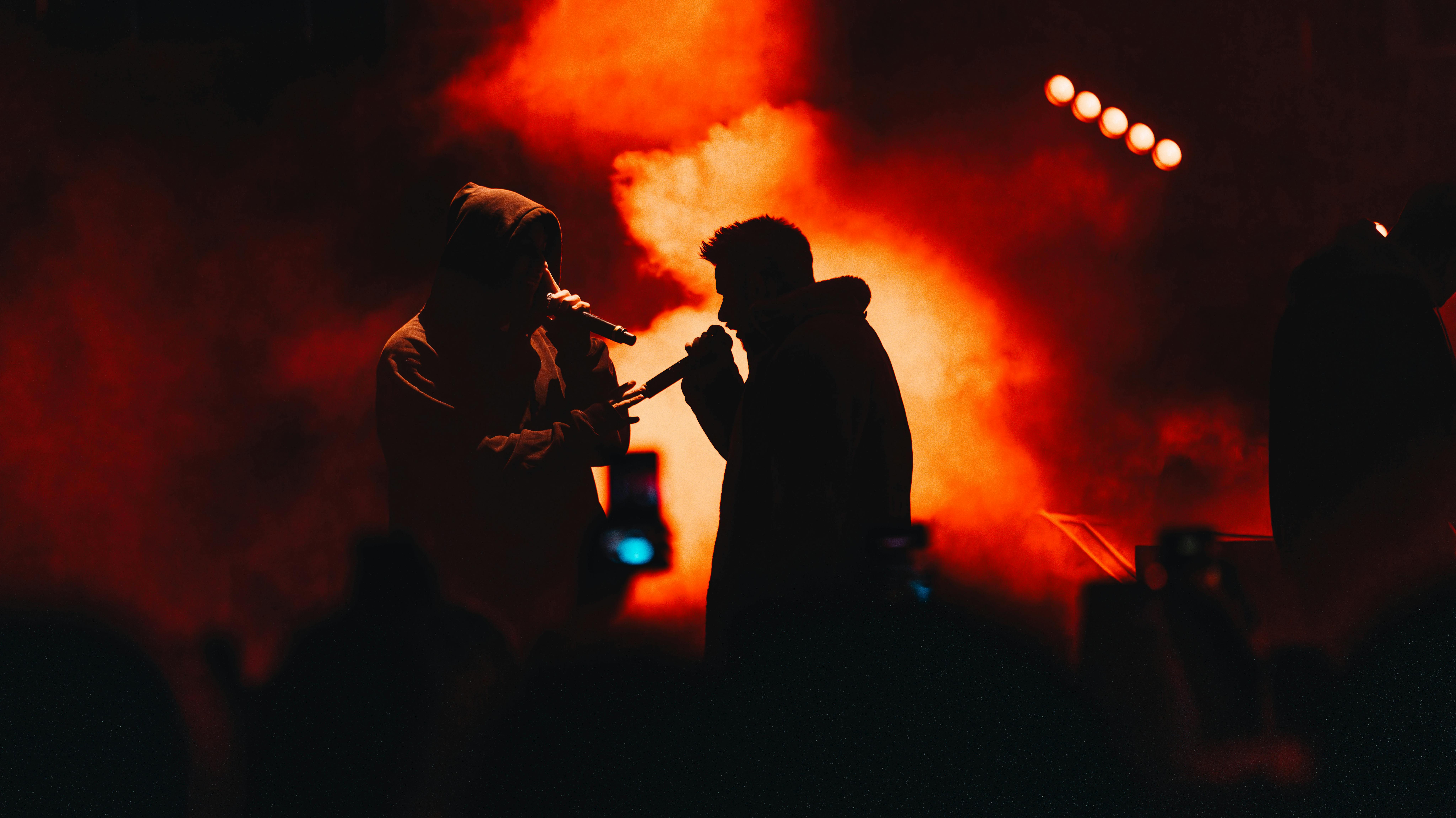 Silhouette of Rappers at Concert · Free Stock Photo