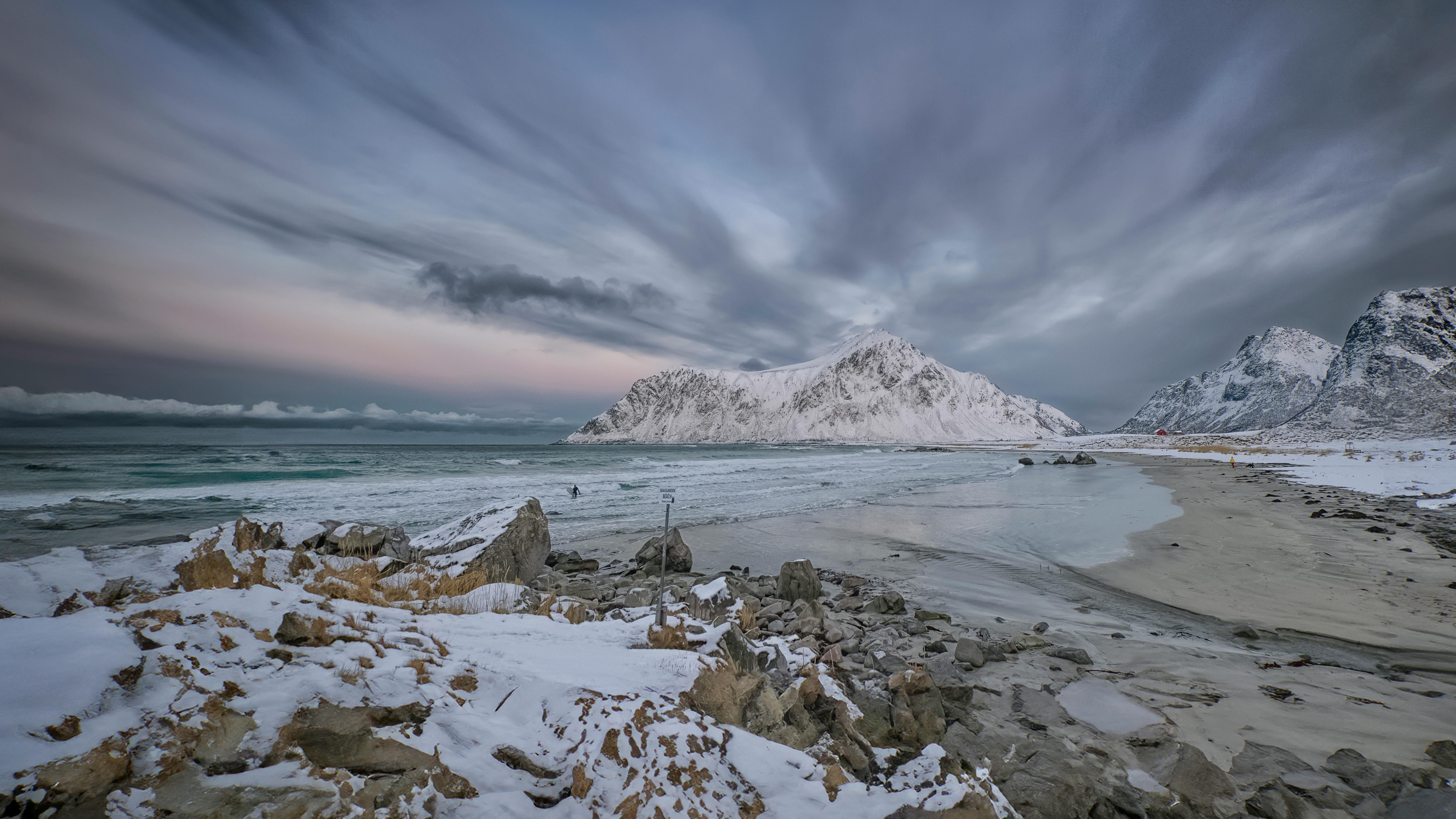 Skagsanden beach in Flakstad municipality,Lofoten islands · Free Stock ...