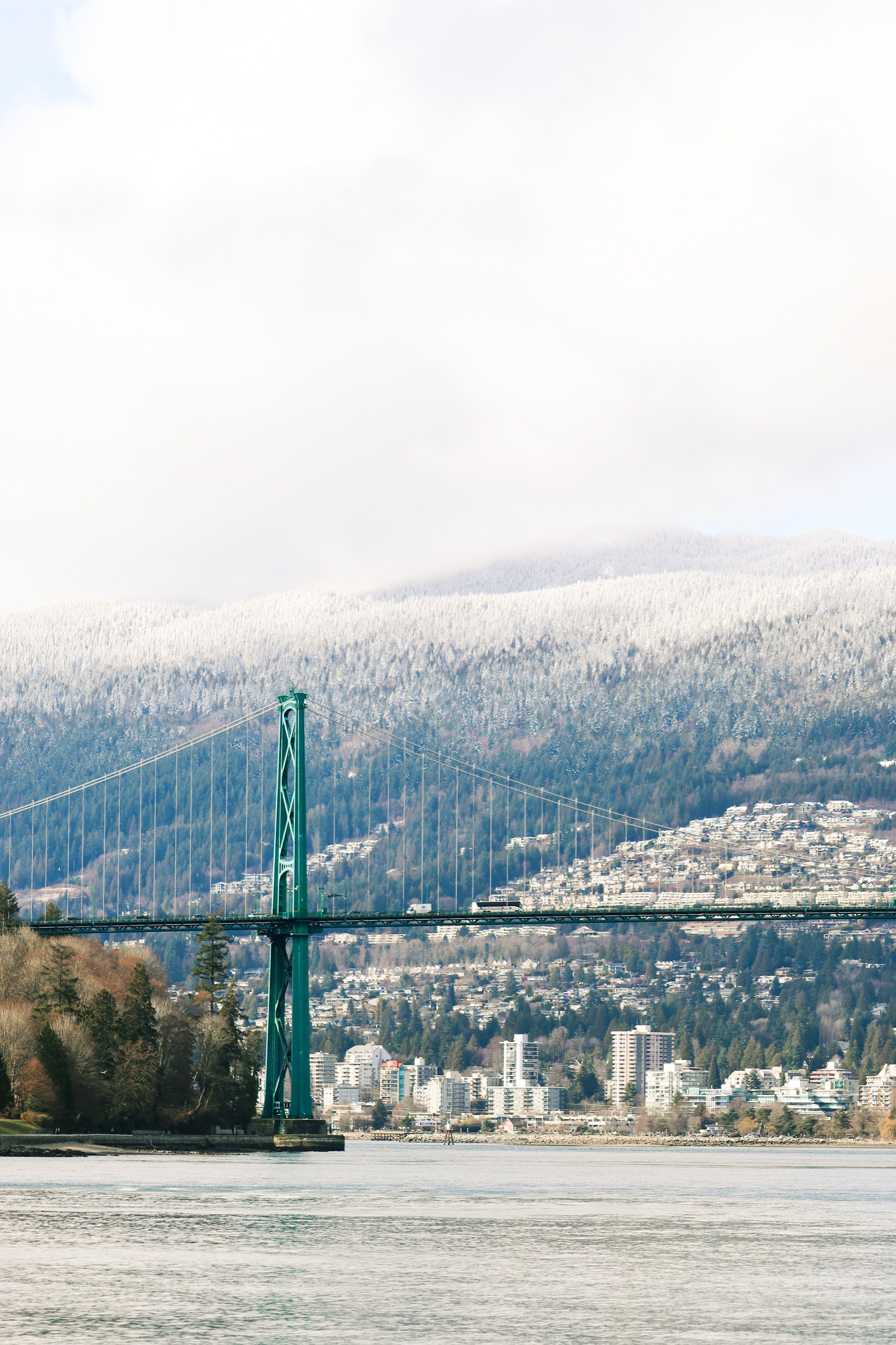 View of the Lions Gate Bridge in Vancouver, British Columbia, Canada ...
