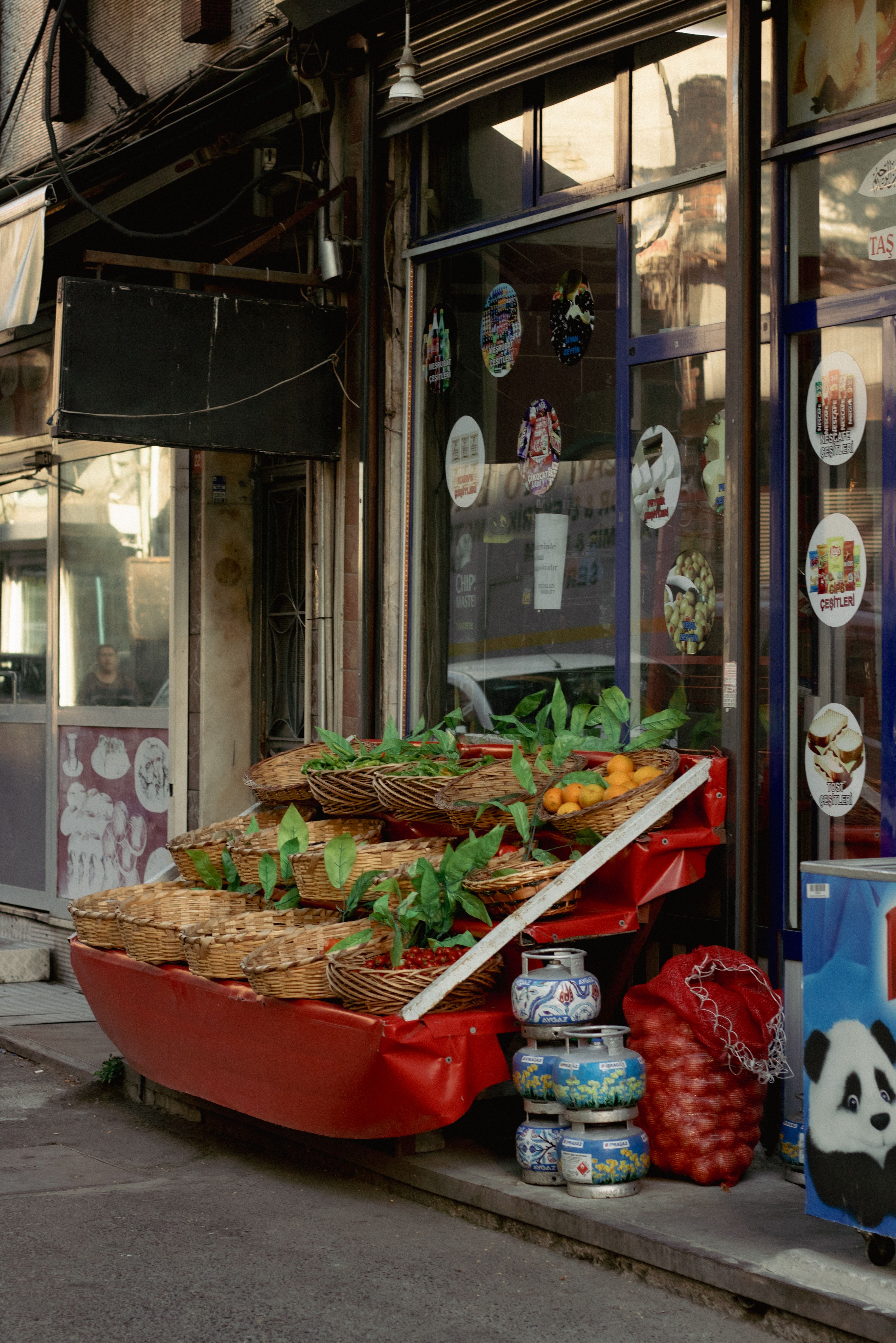 Grocery Store with Stall on Sidewalk · Free Stock Photo